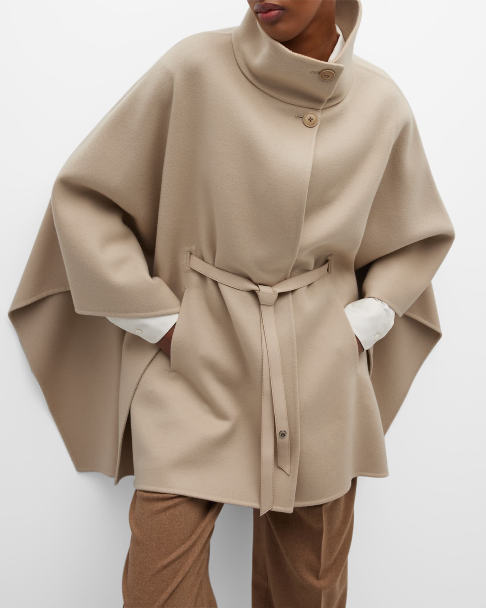 Loro Piana Cashmere Belted Cape | Neiman Marcus