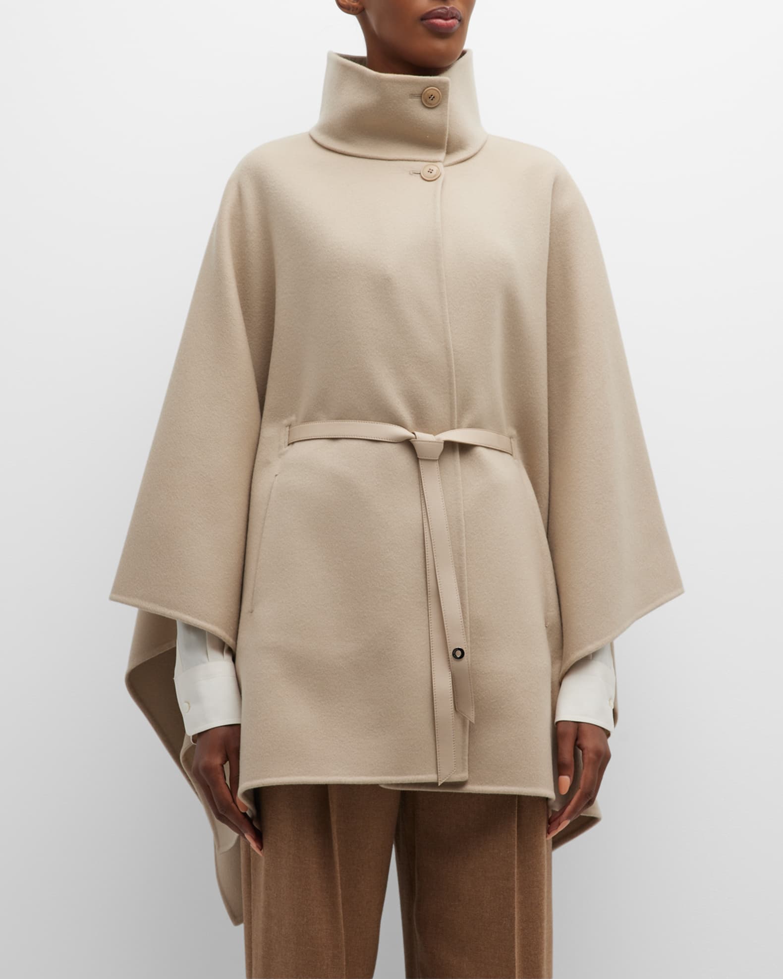Loro Piana Cashmere Belted Cape | Neiman Marcus