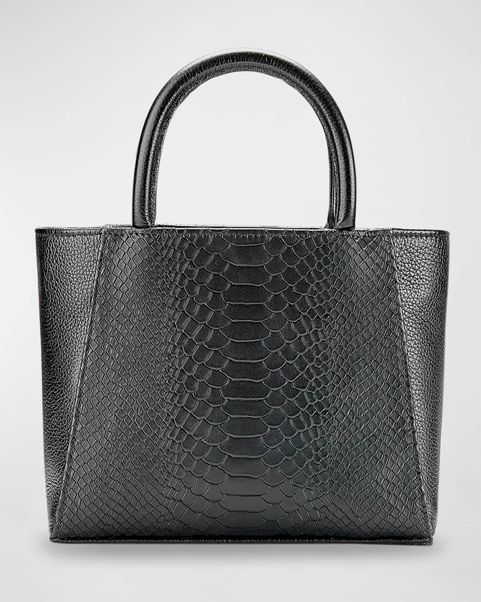 Gigi New York Dylan Mini Python-Embossed Satchel Bag | Neiman Marcus