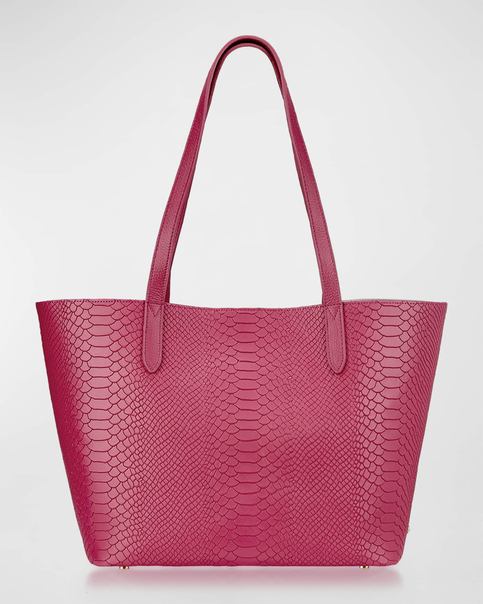 Gigi New York Teddie Python-Embossed Shopper Tote Bag | Neiman Marcus