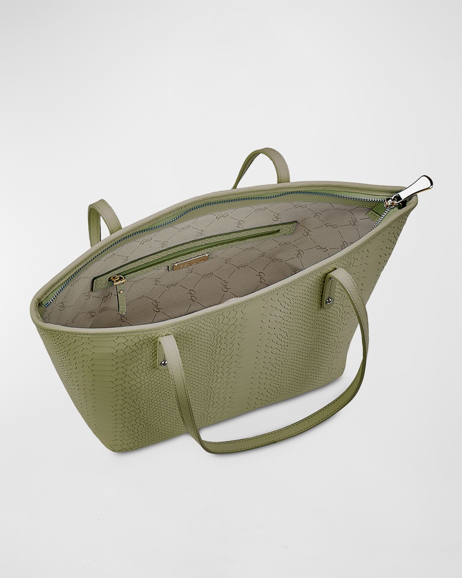 Gigi New York Taylor Zip Python-Embossed Tote Bag | Neiman Marcus