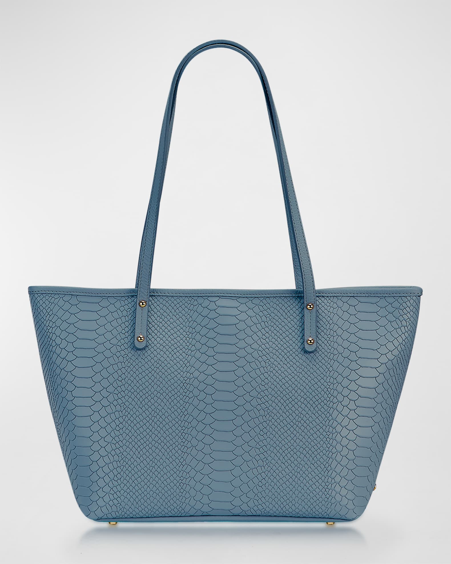 Gigi New York Taylor Zip Python-Embossed Tote Bag | Neiman Marcus