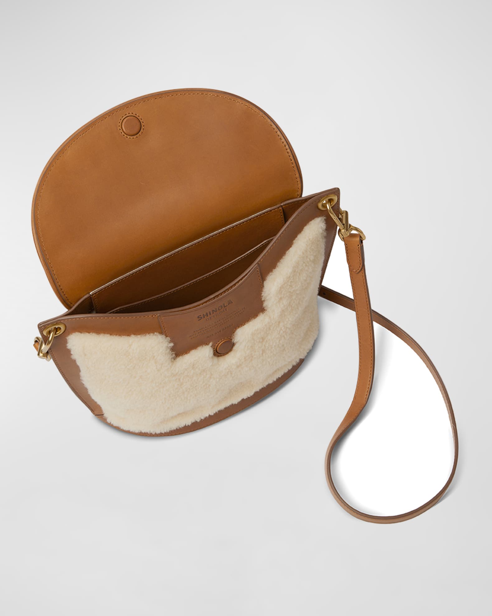 Shinola Birdy Shearling Bucket Crossbody Bag | Neiman Marcus