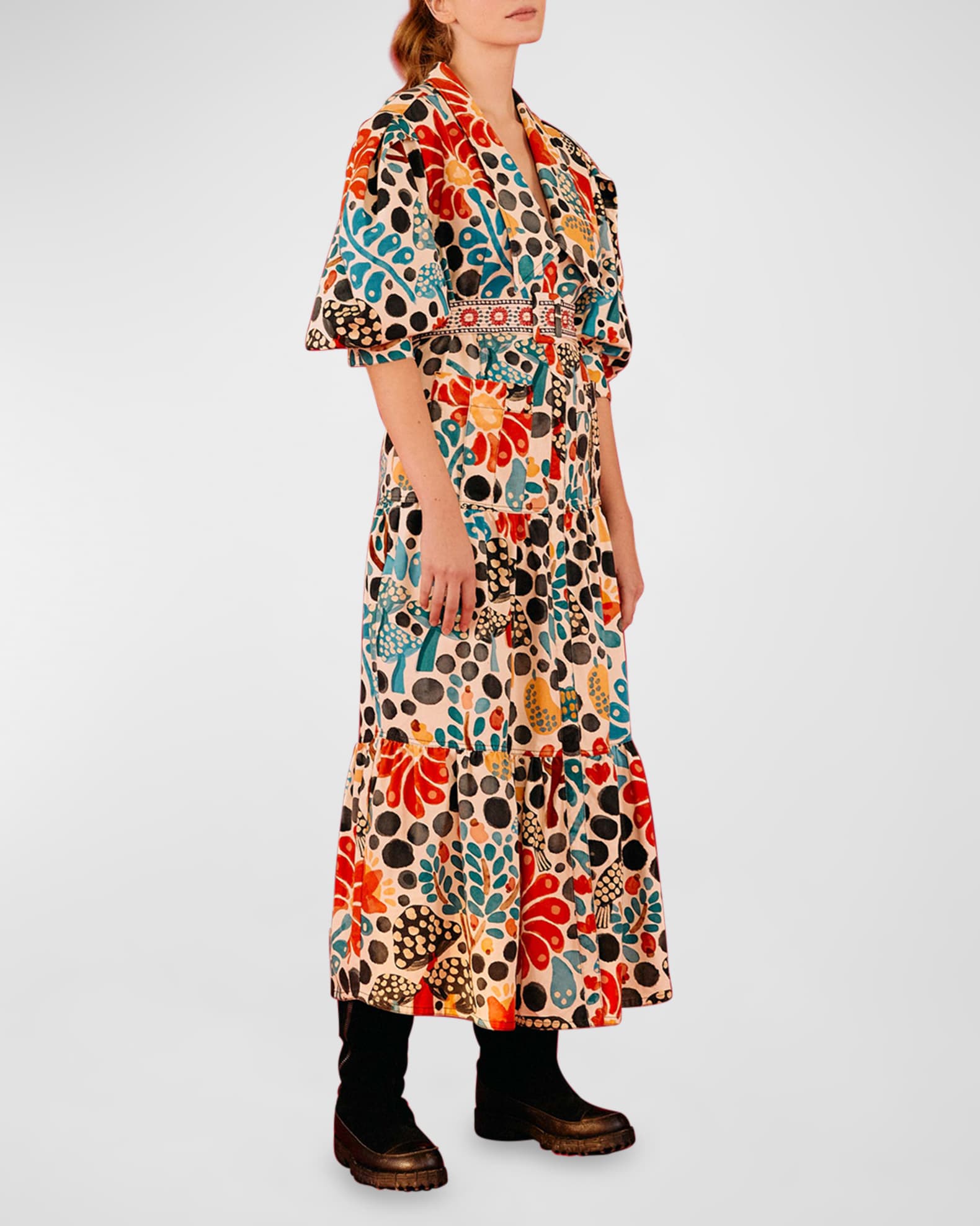 Farm Rio Mushroom Forest Canvas Dress | Neiman Marcus