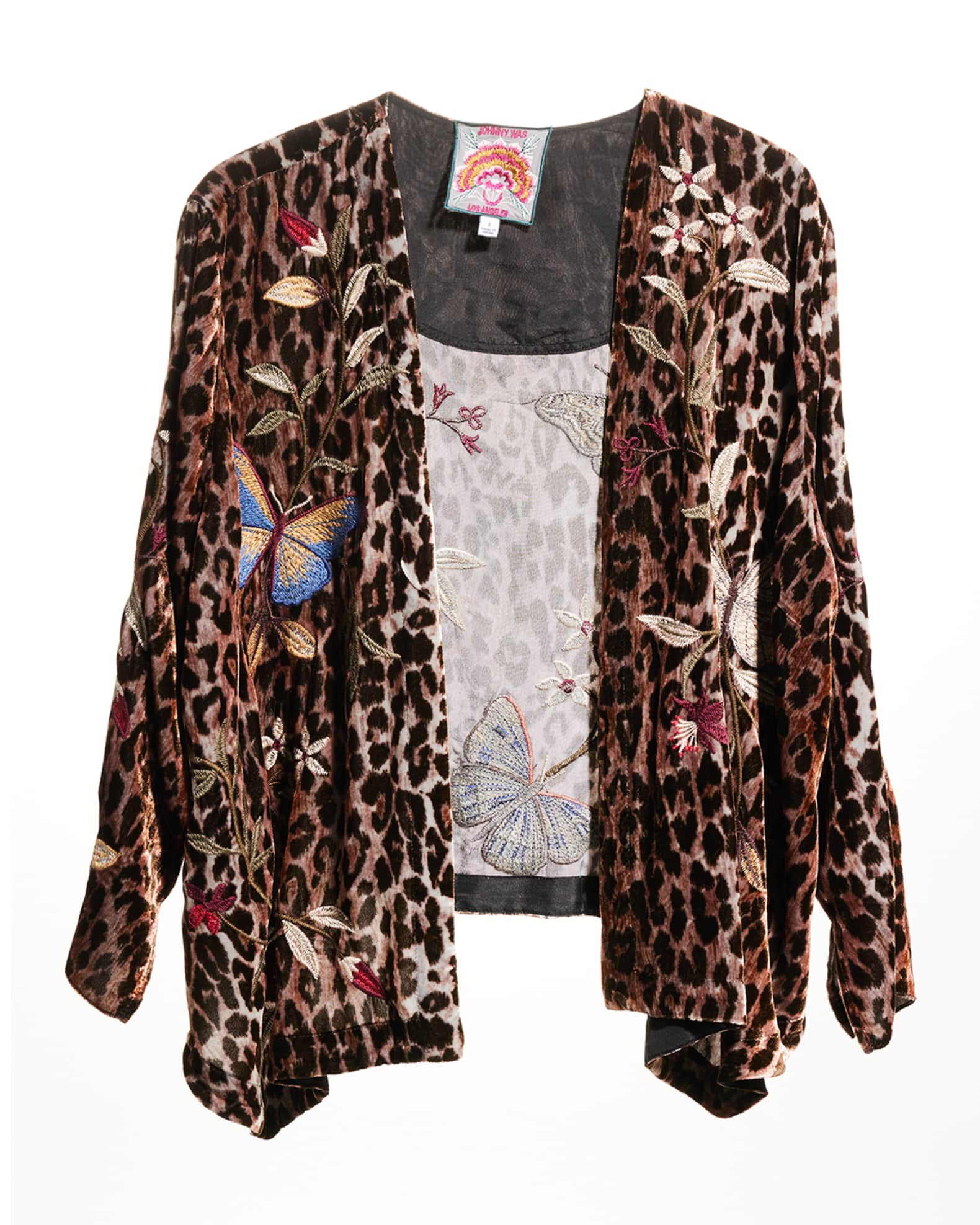 Johnny Was Penelope Embroidered Leopard-Print Bolero | Neiman Marcus