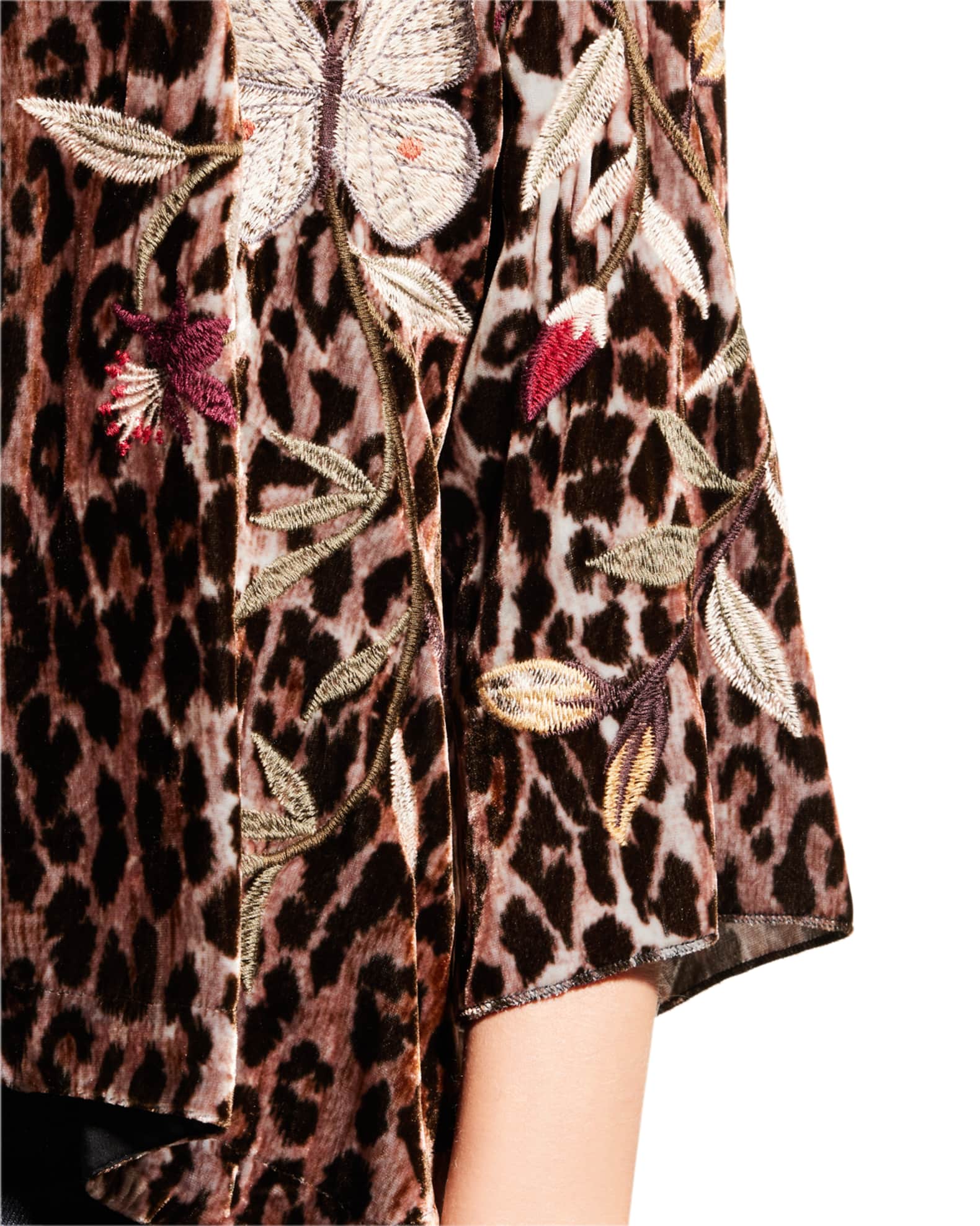 Johnny Was Penelope Embroidered Leopard-Print Bolero | Neiman Marcus