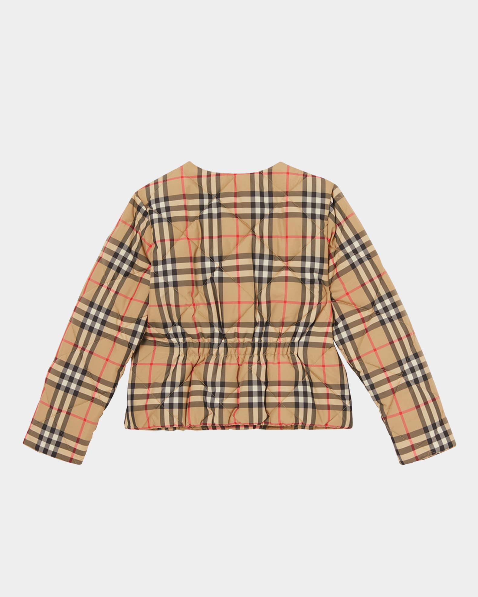 Burberry Girl's Abigail Quilted Check-Print Cropped Jacket, Size 3-14 ...