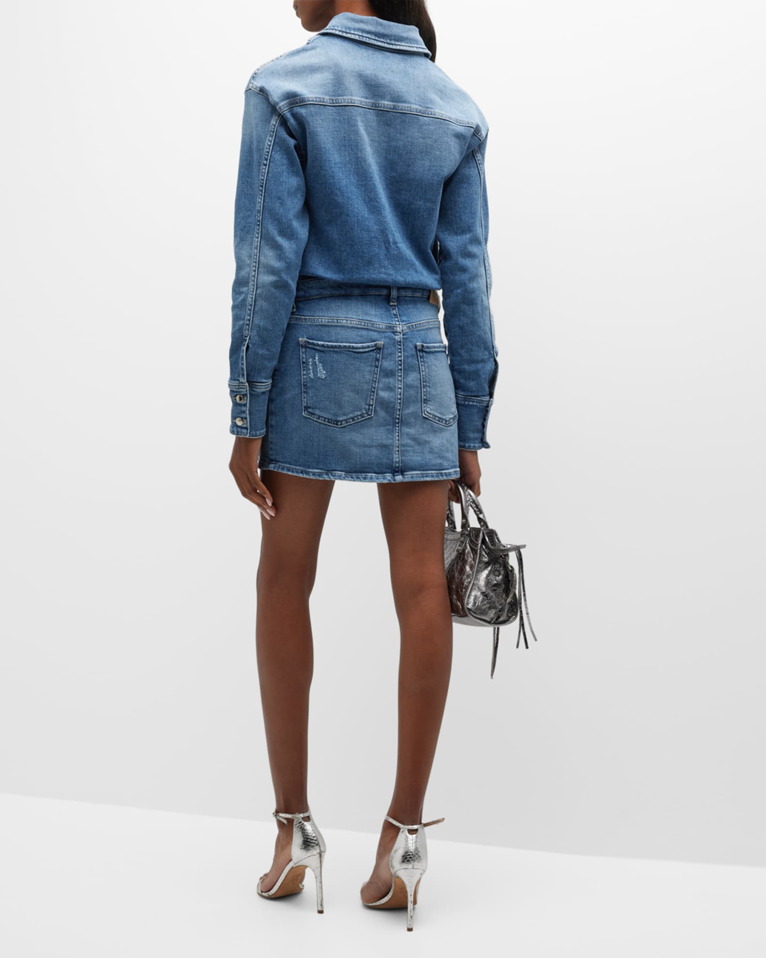 Retrofete River Denim Button-Front Mini Dress | Neiman Marcus