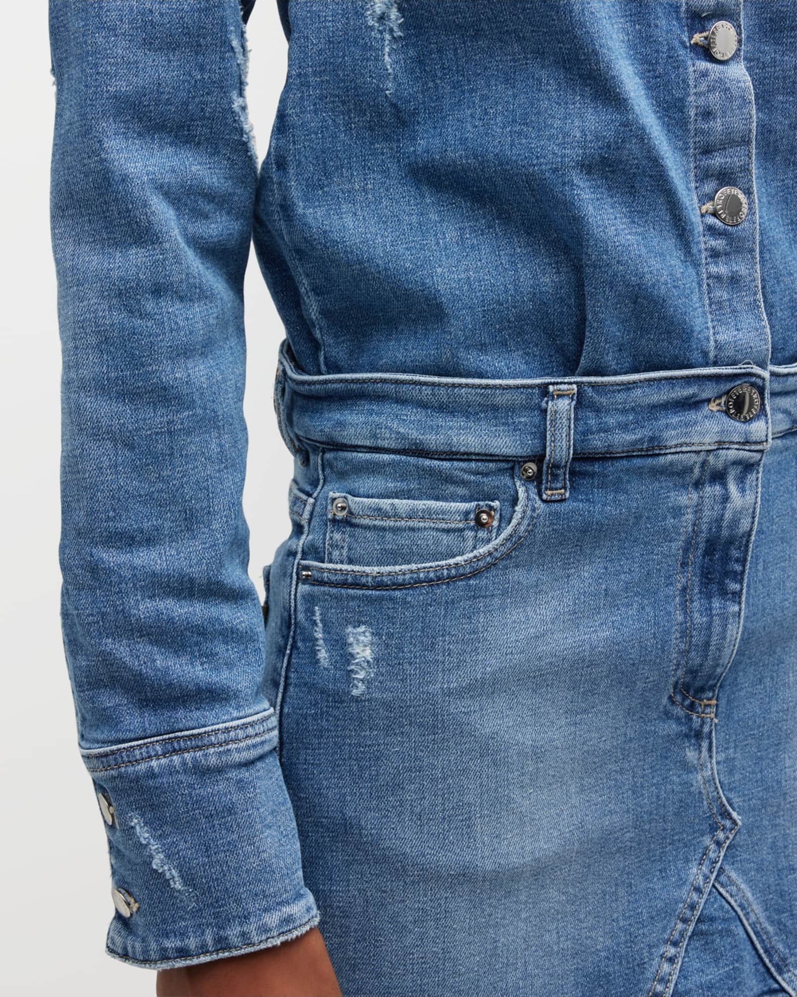 Retrofete River Denim Button-Front Mini Dress | Neiman Marcus