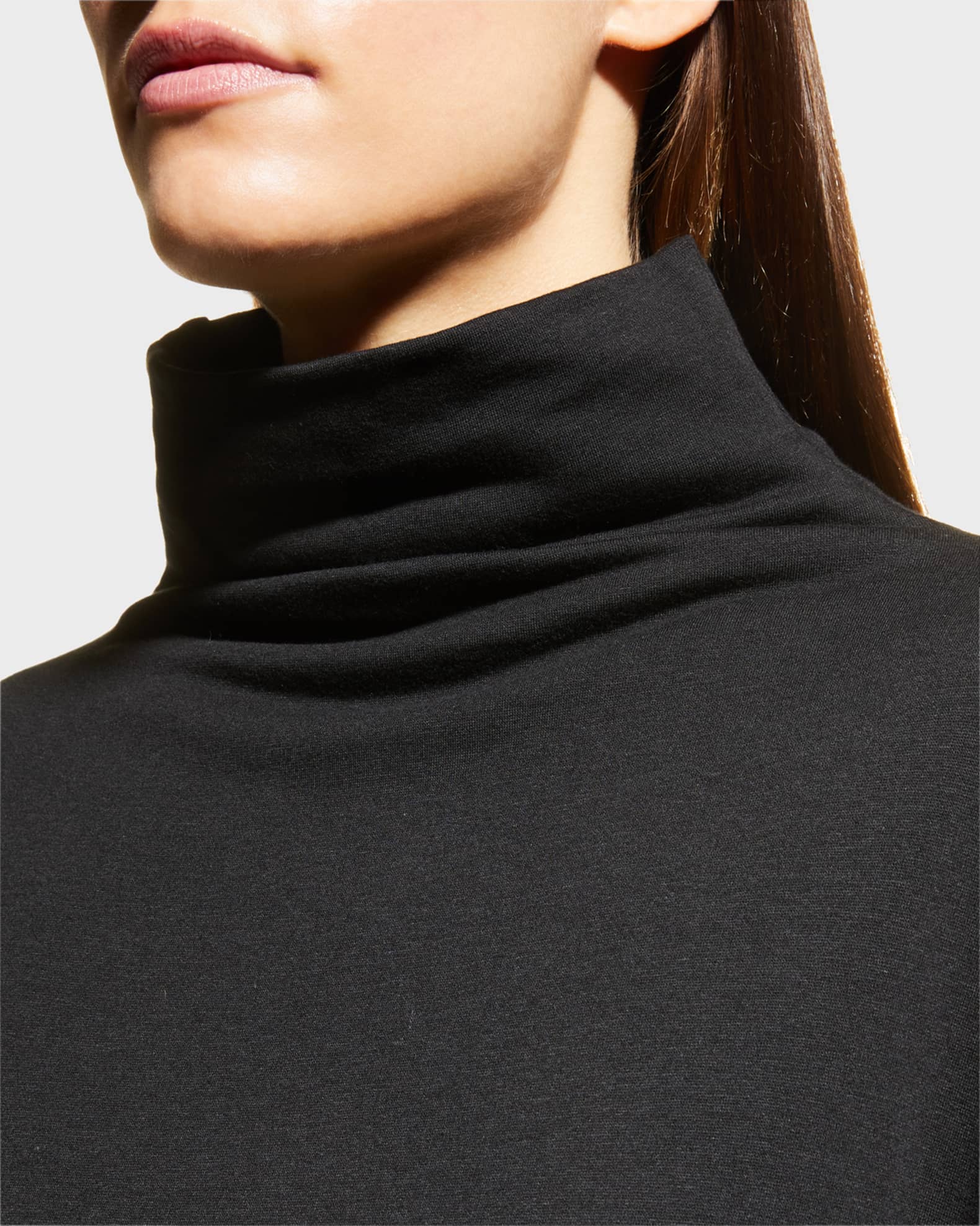 Eileen Fisher Funnel-Neck Drop-Shoulder Terry Top | Neiman Marcus