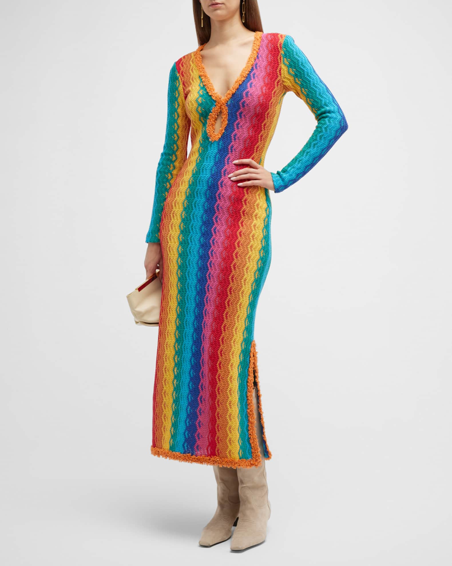 Alexis Solei Multicolor Textured Maxi Dress | Neiman Marcus