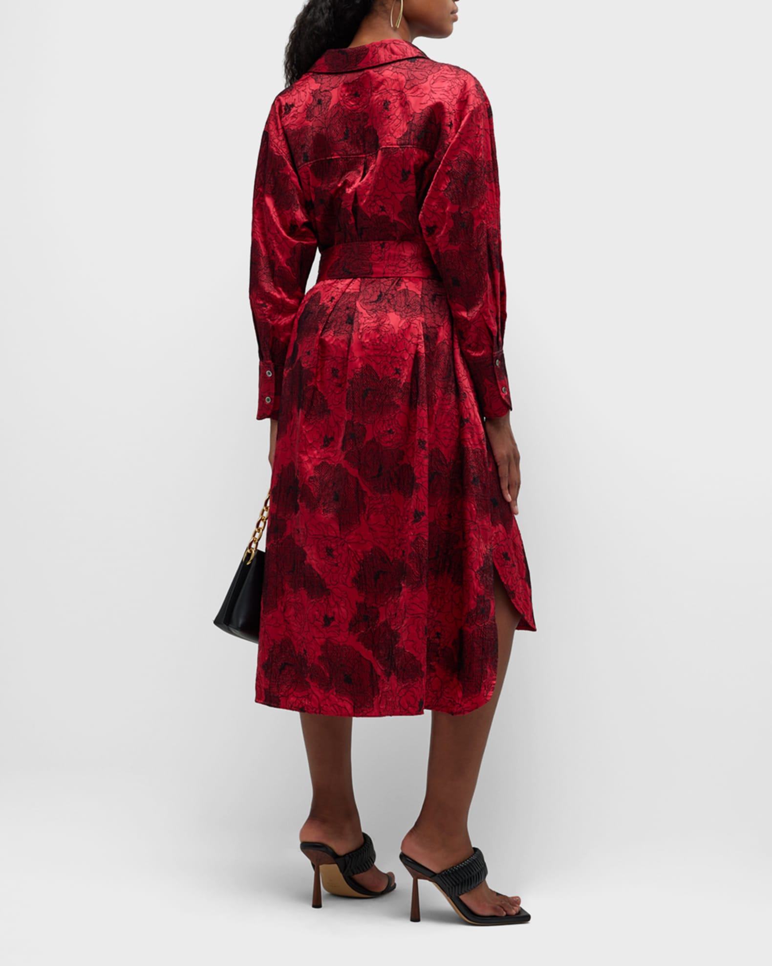 Natori Floral Embroidered Shirt Dress | Neiman Marcus