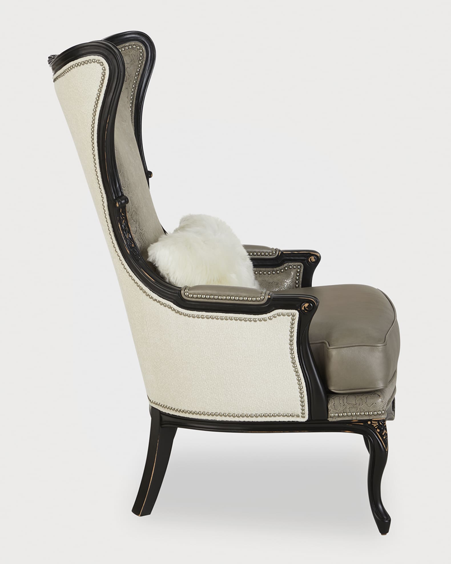 Massoud Adagio Leather Wing Chair | Neiman Marcus