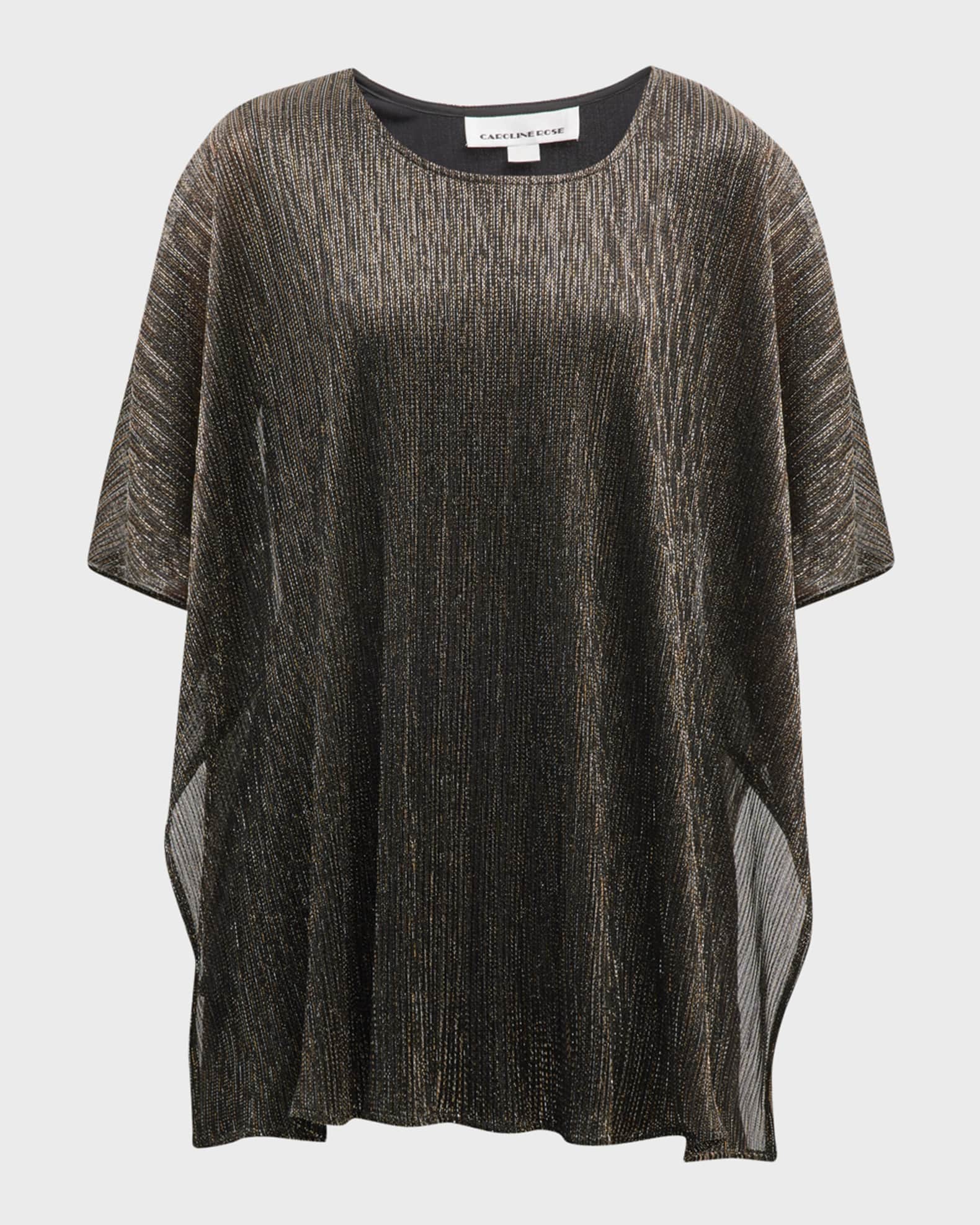Caroline Rose Metallic Shimmer Caftan Top | Neiman Marcus