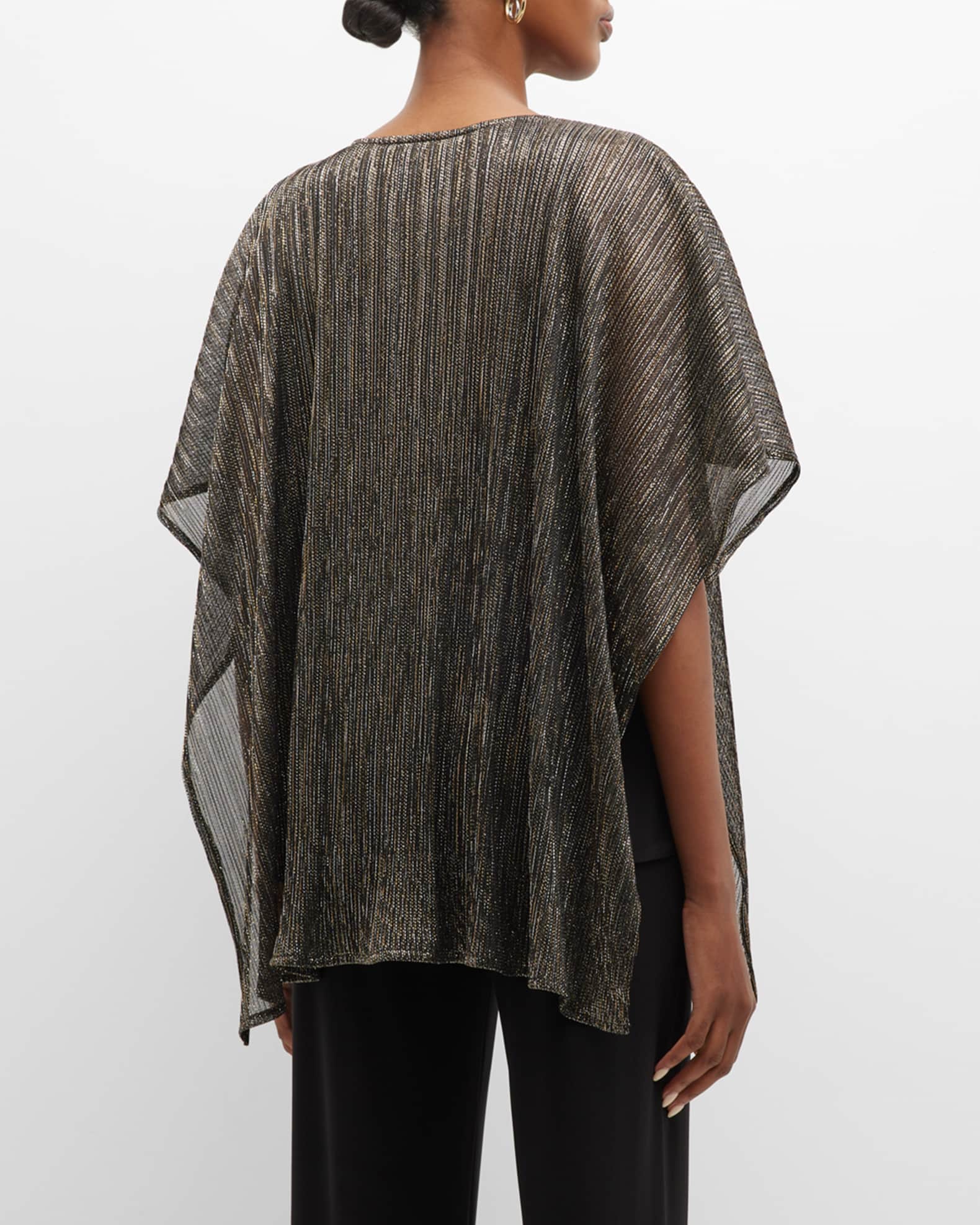 Caroline Rose Metallic Shimmer Caftan Top | Neiman Marcus