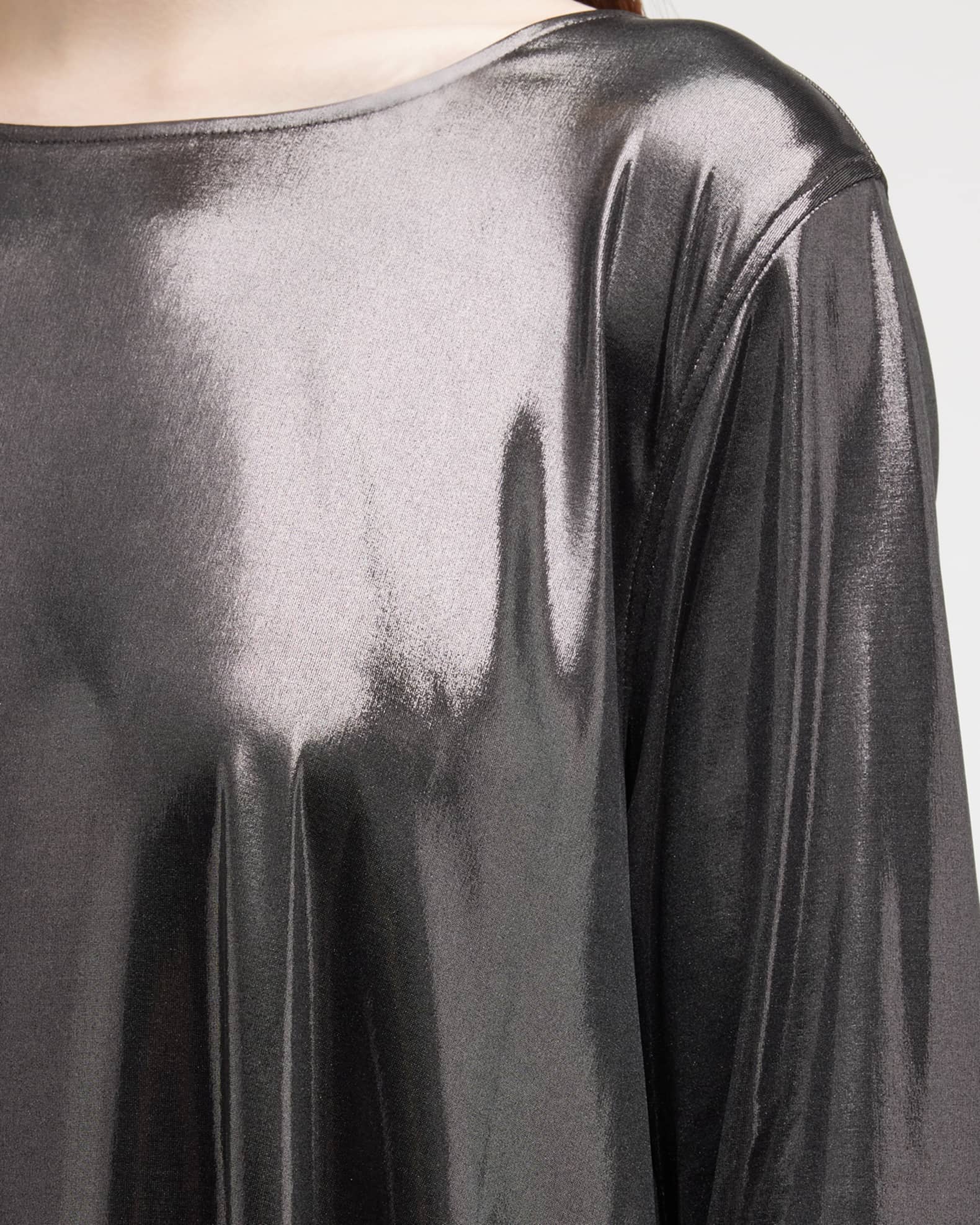 Caroline Rose Plus Size Liquid Silver Swing Tunic Top | Neiman Marcus