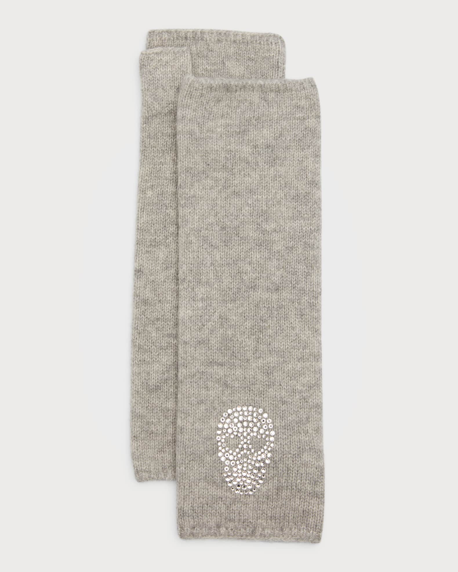 Carolyn Rowan Embellished Skull Fingerless Cashmere Gloves | Neiman Marcus