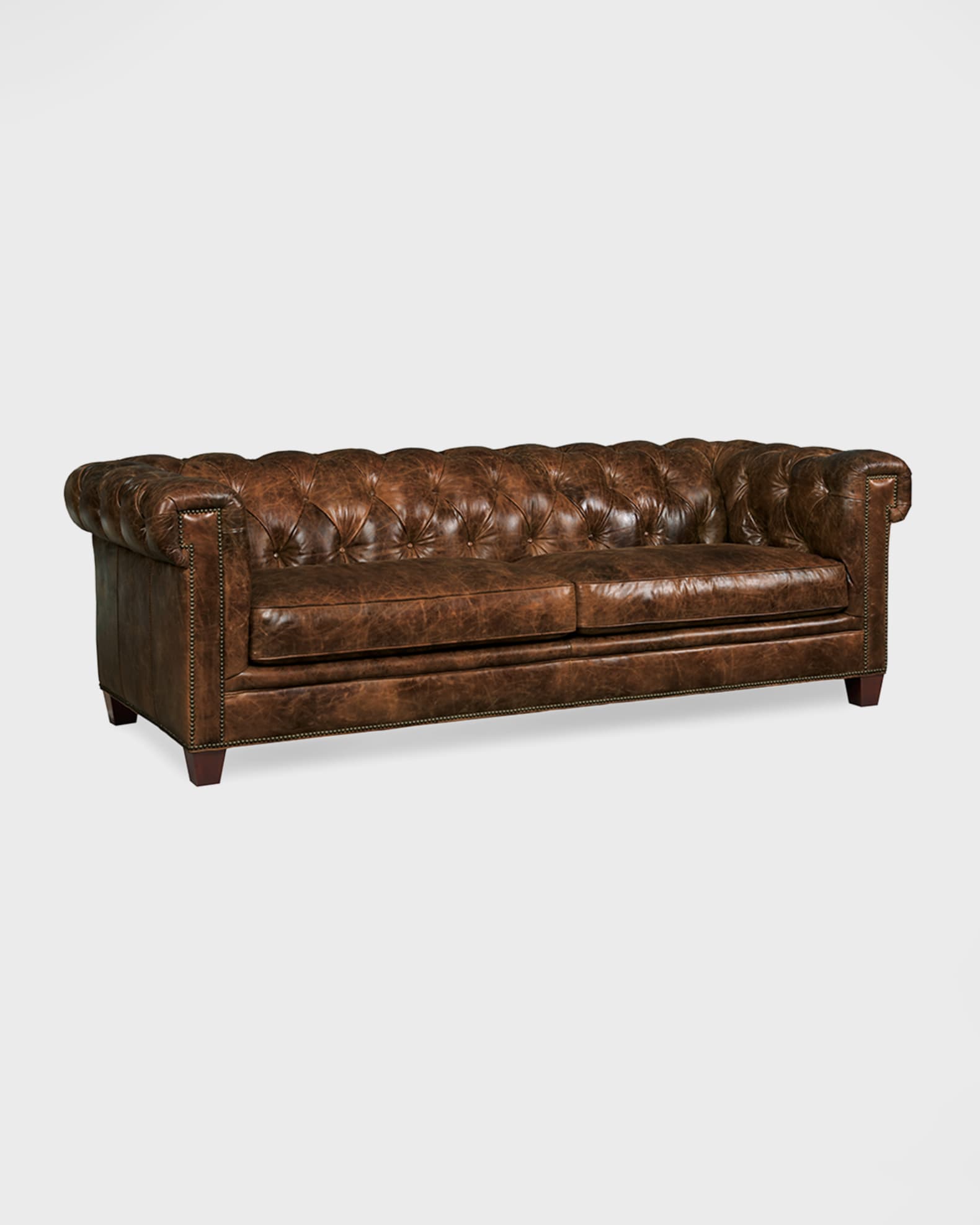 Hooker Furniture Chester Button-Tufted Leather Sofa - 95" | Neiman Marcus