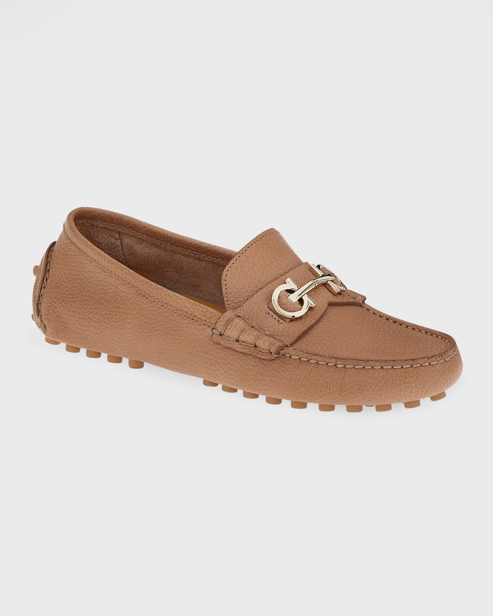 Ferragamo Odilia Calfskin Bit Driver Loafers | Neiman Marcus