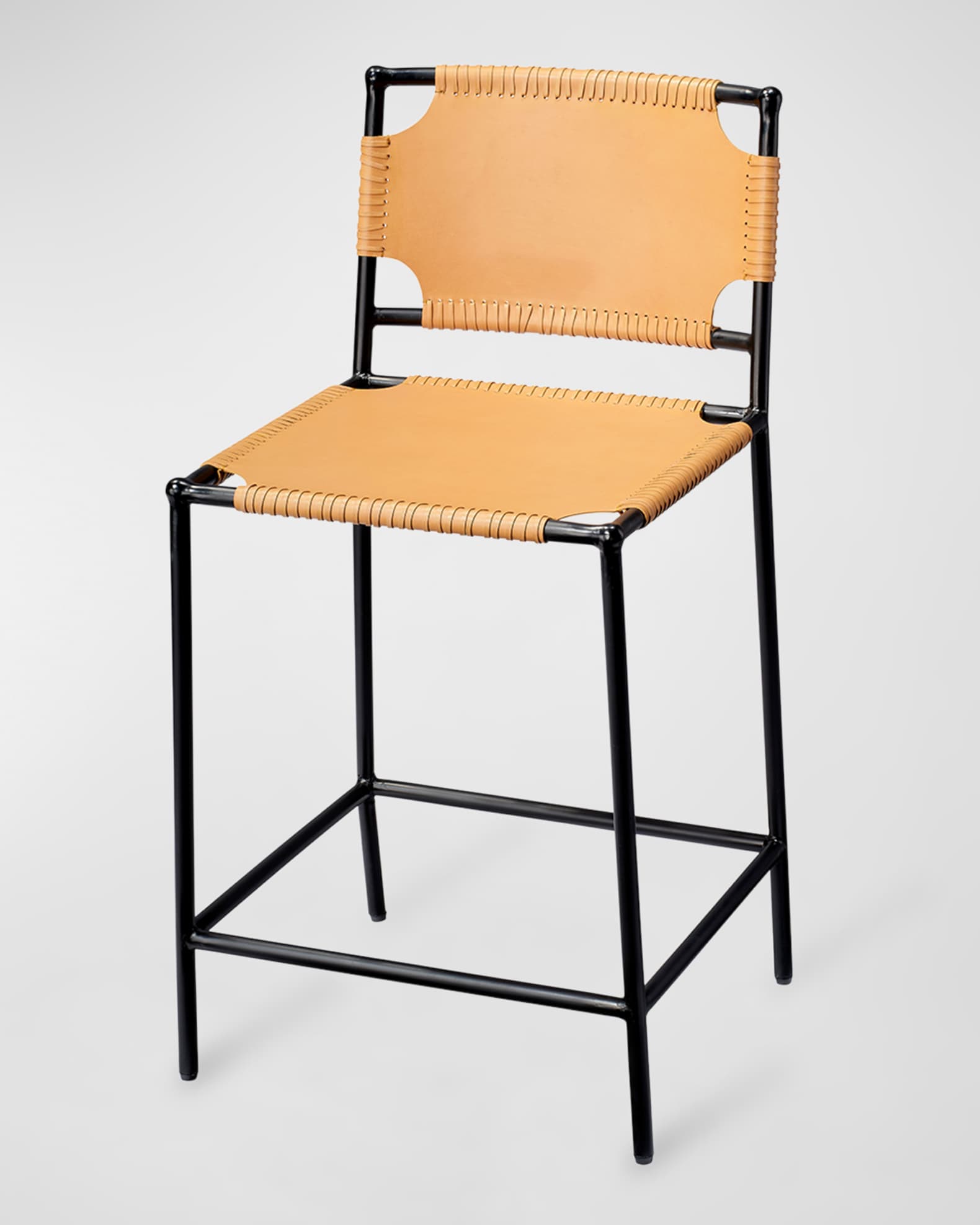 Jamie Young Asher Leather Counter Stool, 24" | Neiman Marcus