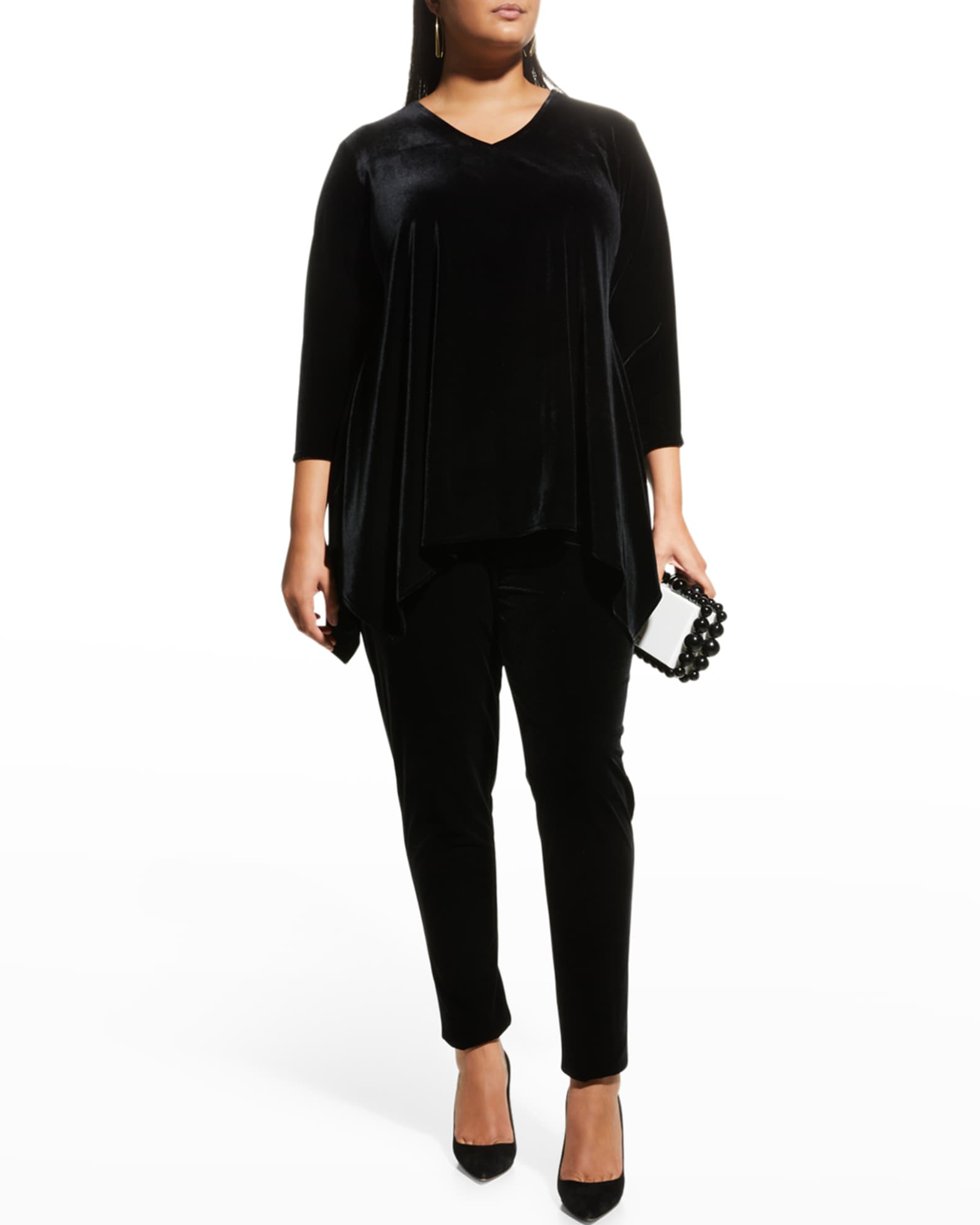 Caroline Rose Plus Size Velvet Swing Tunic | Neiman Marcus