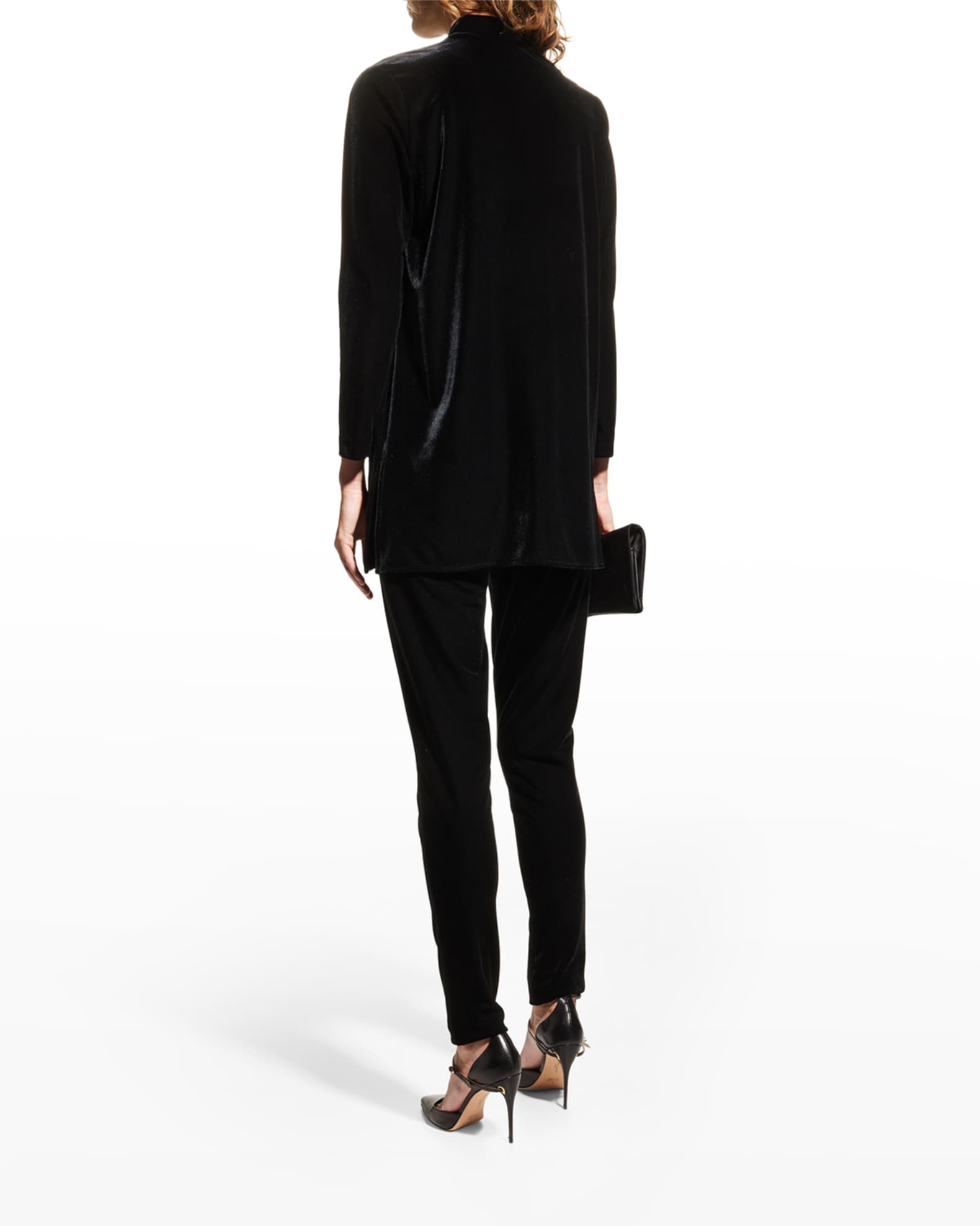 Caroline Rose Madison Velvet Button-Front Shirt | Neiman Marcus