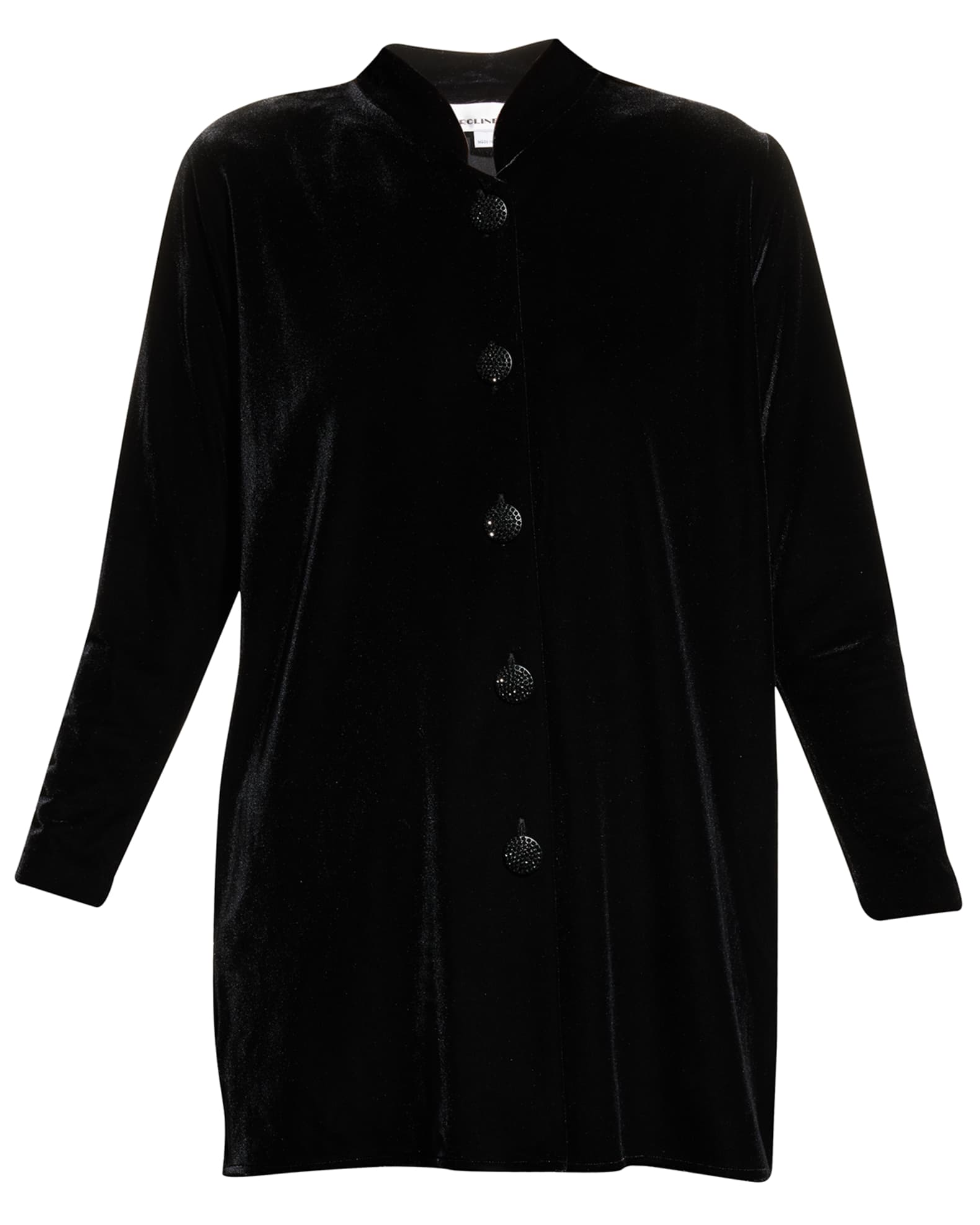 Caroline Rose Madison Velvet Button-Front Shirt | Neiman Marcus