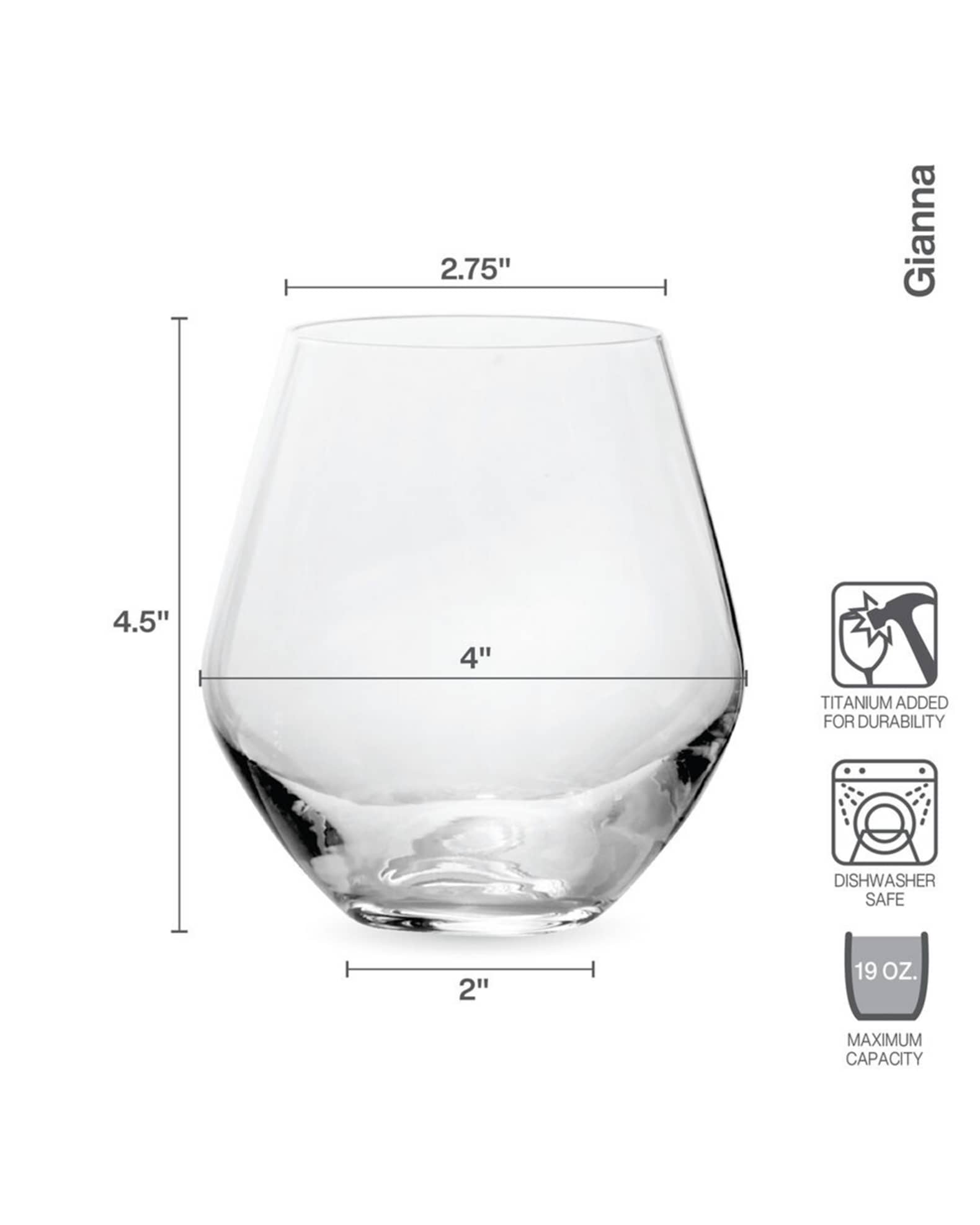 Mikasa Gianna 19 oz. Stemless Wine Glasses, Set of 4 | Neiman Marcus