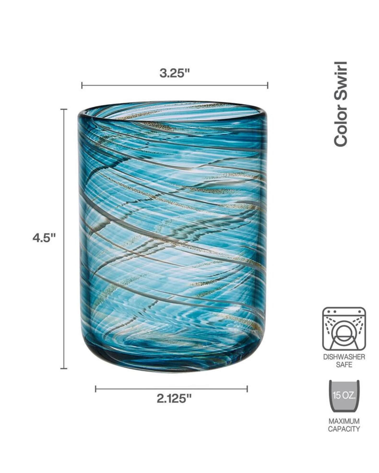 Mikasa Color Swirl 15 oz. Double Old-Fashioned Glasses, Set of 4 ...