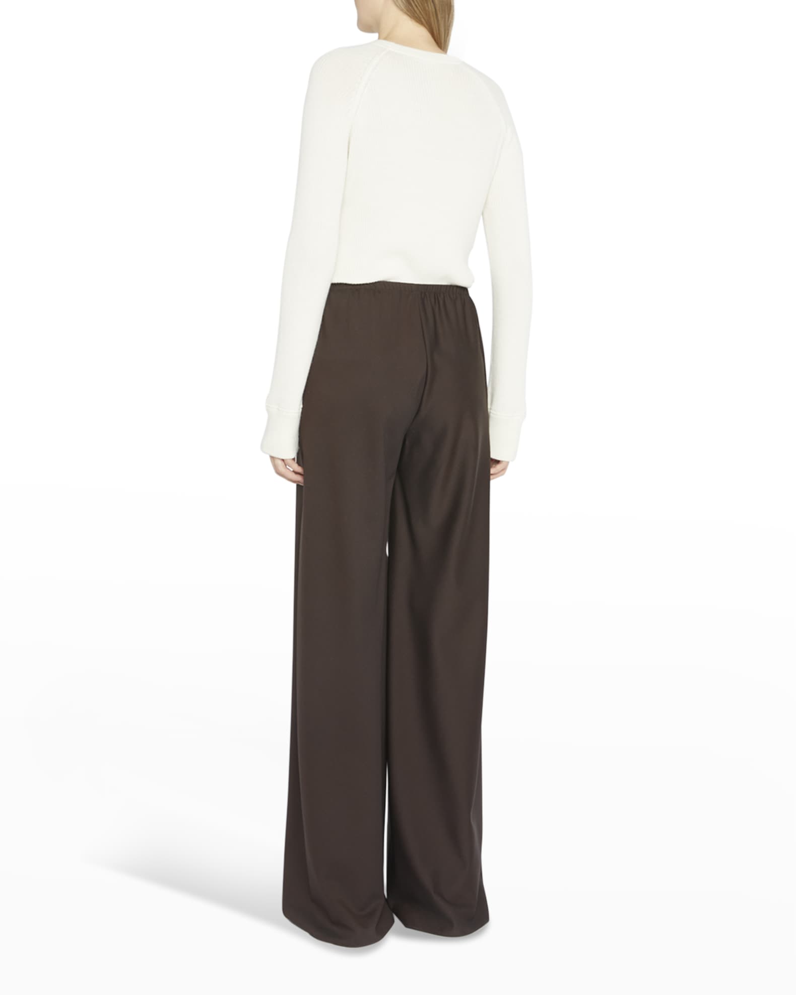 THE ROW Gala Wide-Leg Wool Pants | Neiman Marcus