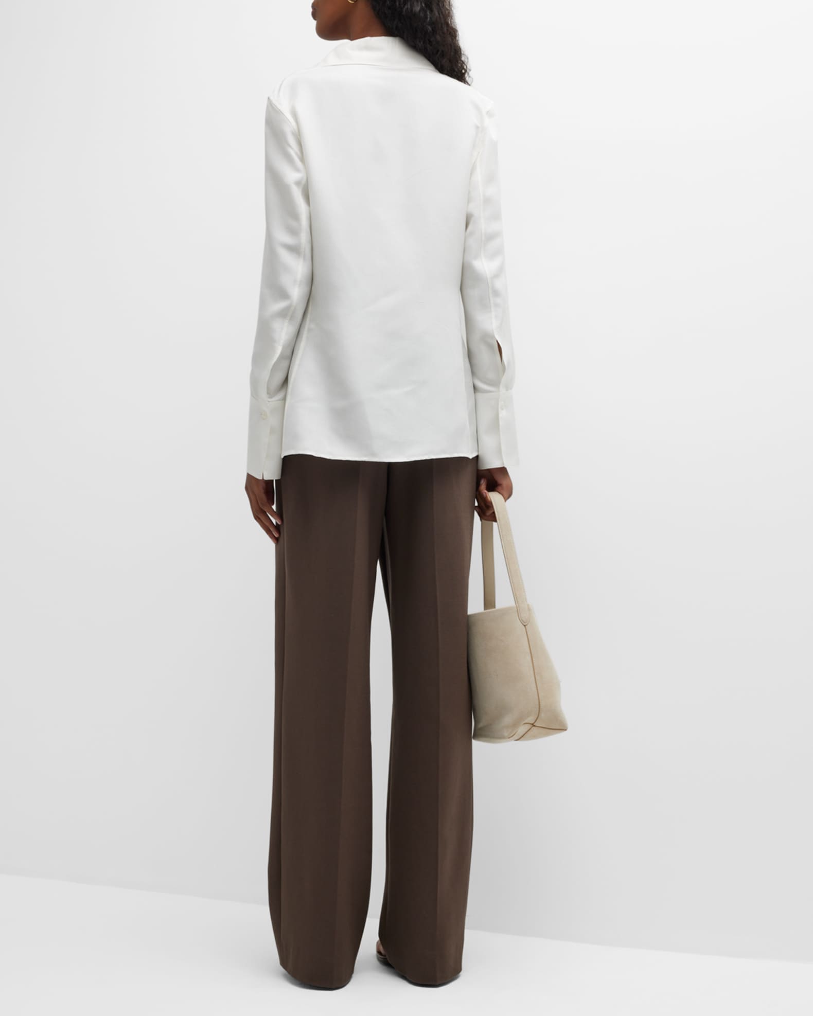 THE ROW Peg Silk Collared Shirt | Neiman Marcus