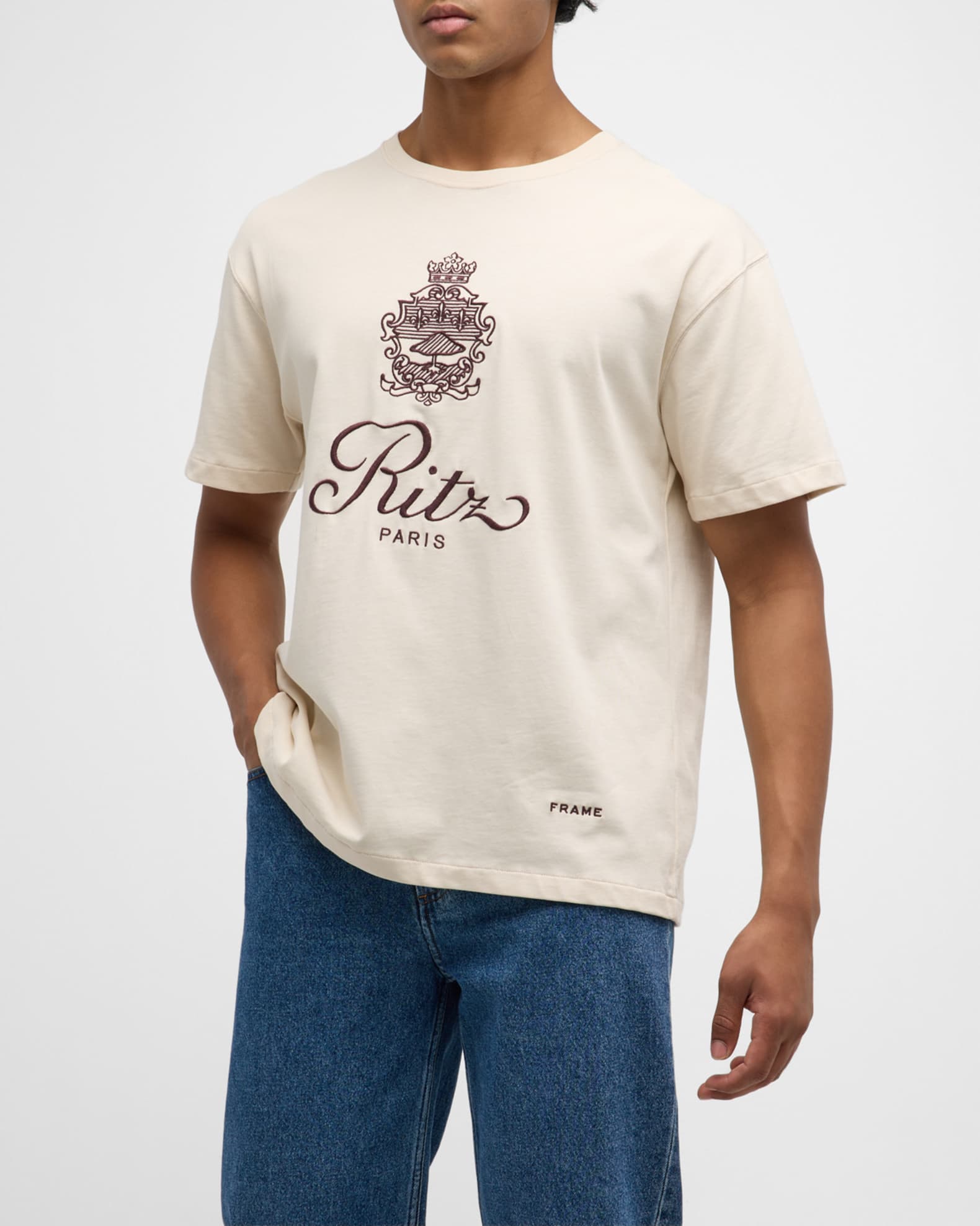 FRAME x Ritz Paris FRAME x Ritz Paris Men's Bordeaux Crest T-Shirt ...