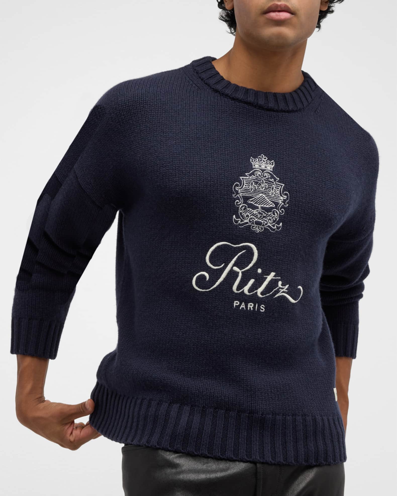 FRAME x Ritz Paris FRAME x Ritz Paris Men's Cashmere Crest Sweater ...