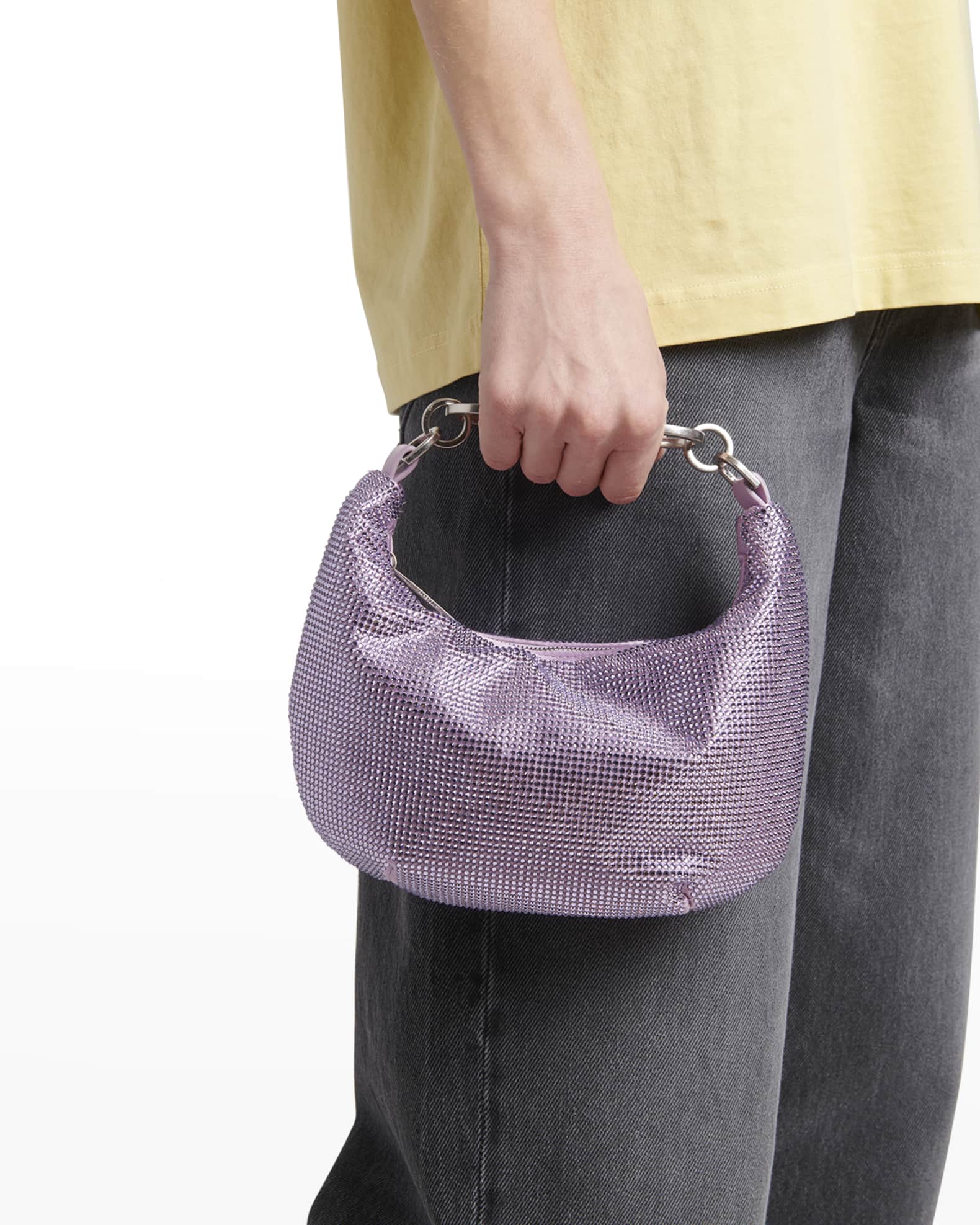 Off-White Paperclip Strass Top-Handle Bag | Neiman Marcus