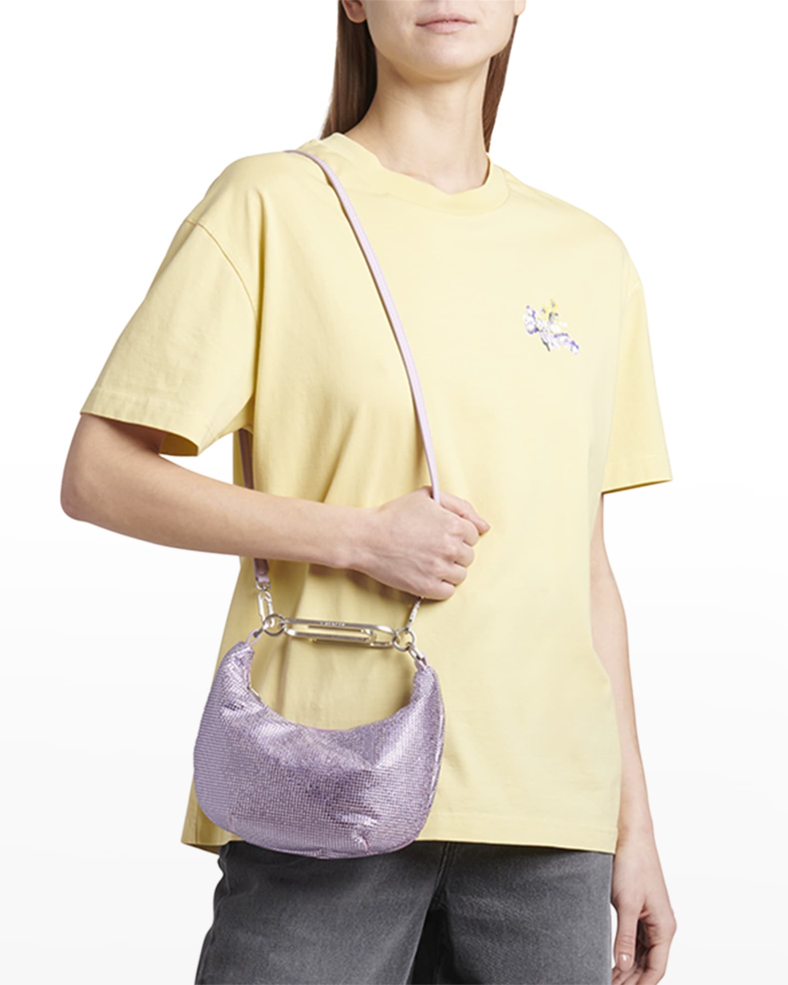 Off-White Paperclip Strass Top-Handle Bag | Neiman Marcus