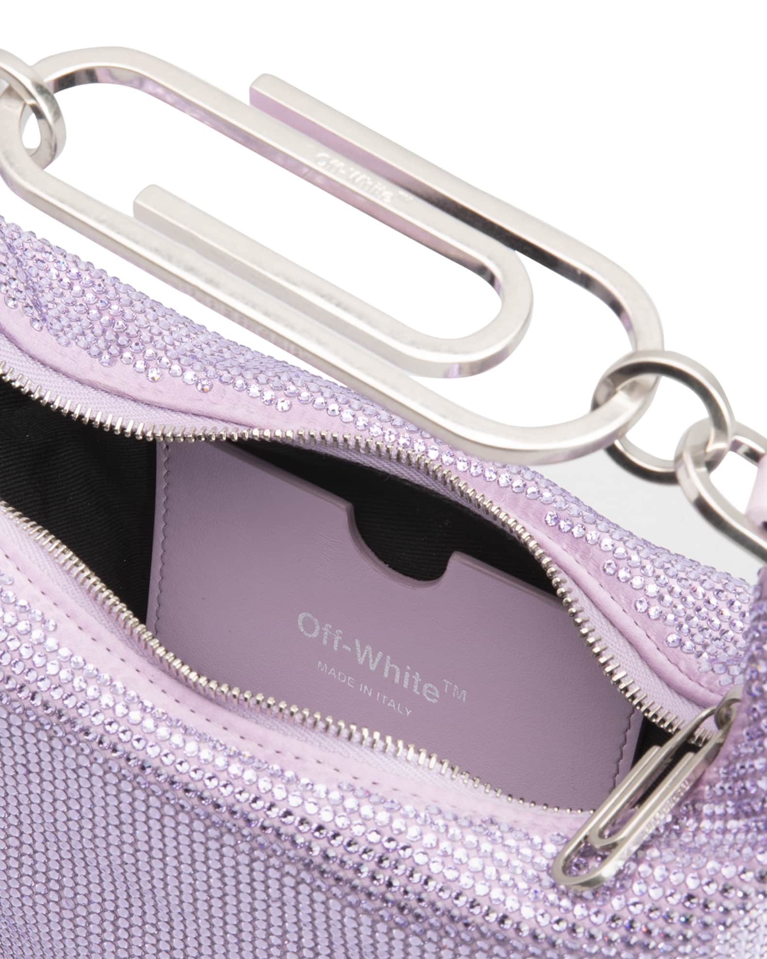 Off-White Paperclip Strass Top-Handle Bag | Neiman Marcus