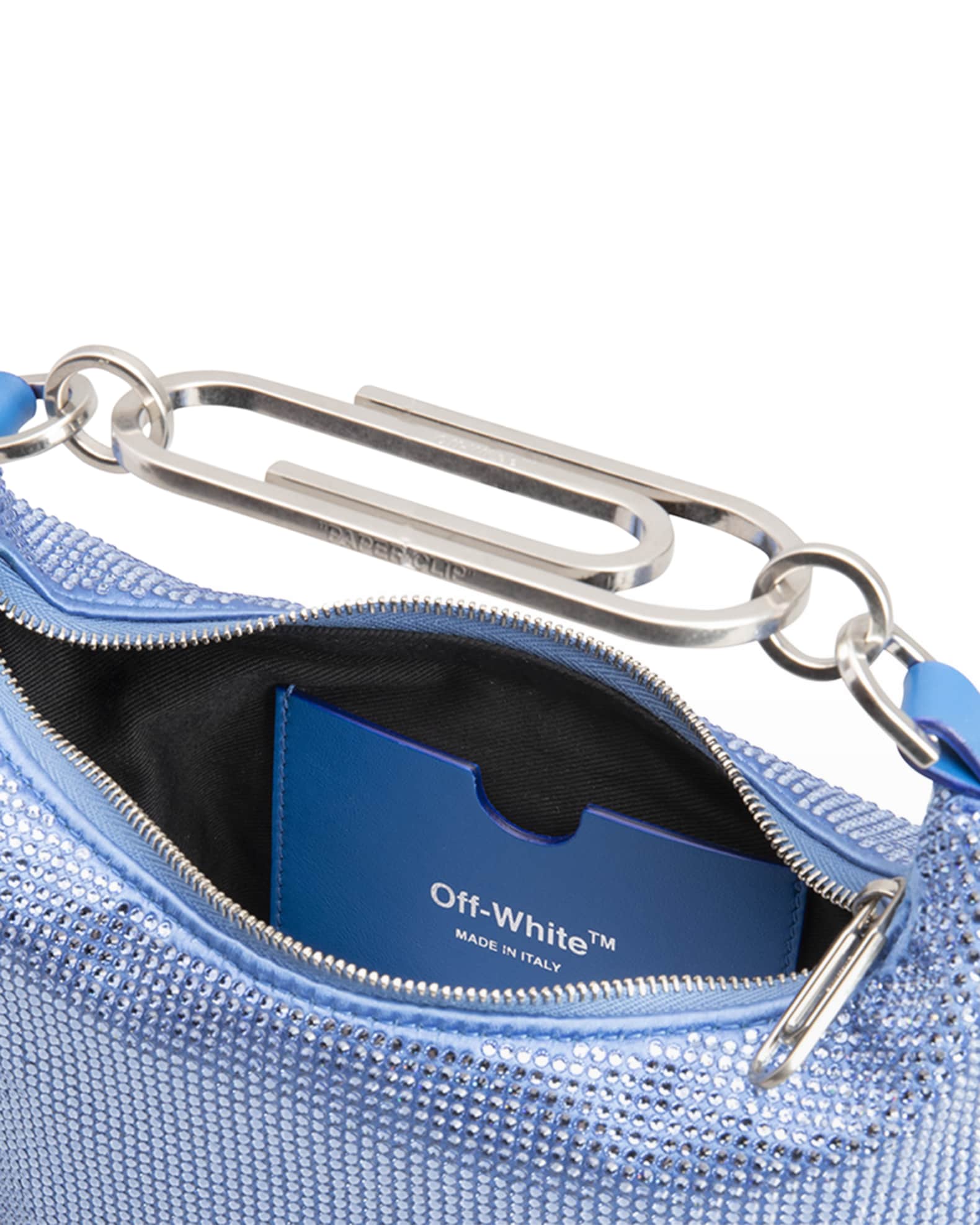 Off-White Paperclip Strass Top-Handle Bag | Neiman Marcus