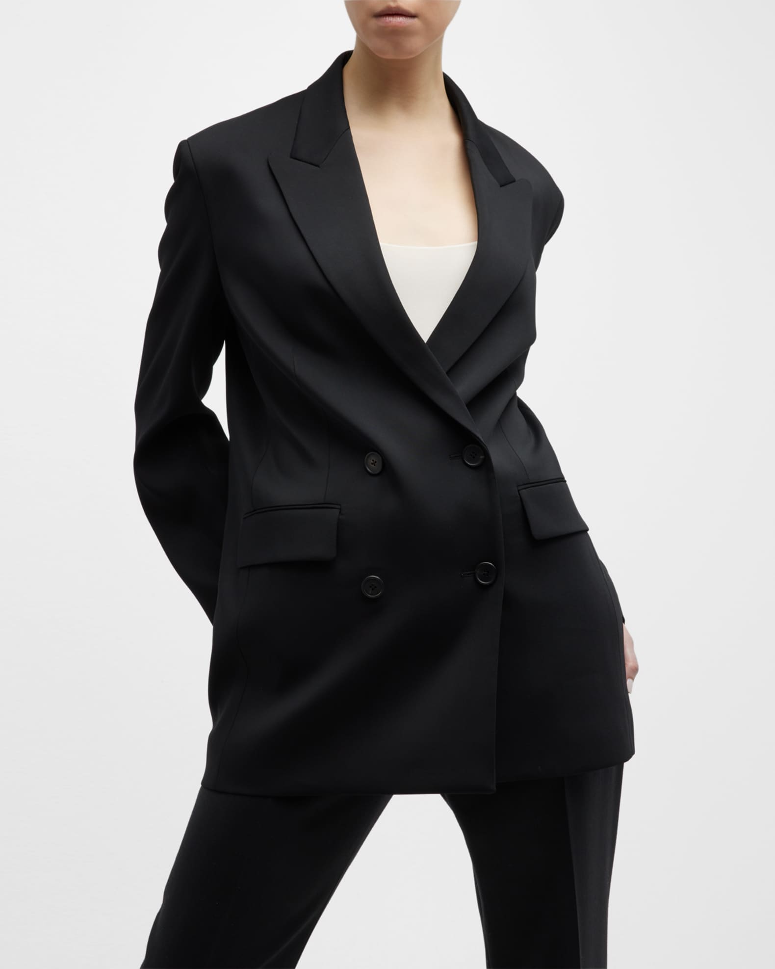 THE ROW Tristina Double-Breasted Blazer Jacket | Neiman Marcus