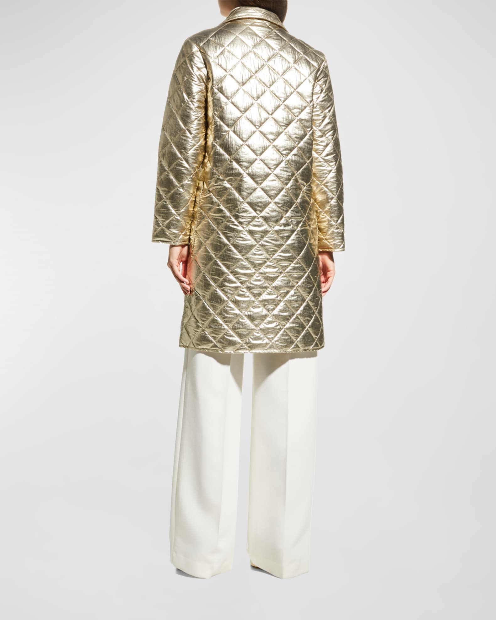 Frances Valentine Sydney Quilted Double-Breasted Peacoat | Neiman Marcus