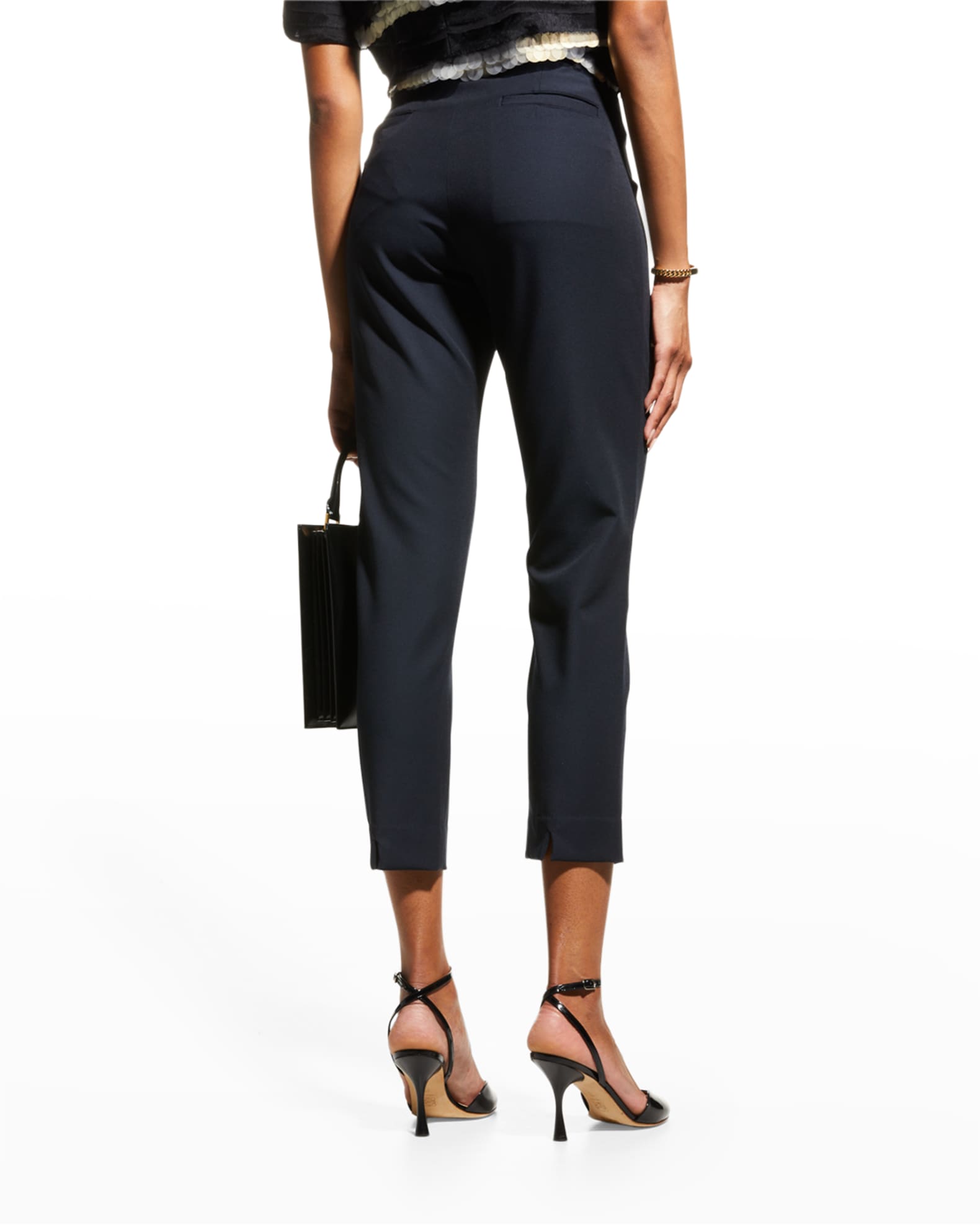 Frances Valentine Lucy Cropped Stretch Straight-Leg Pants | Neiman Marcus