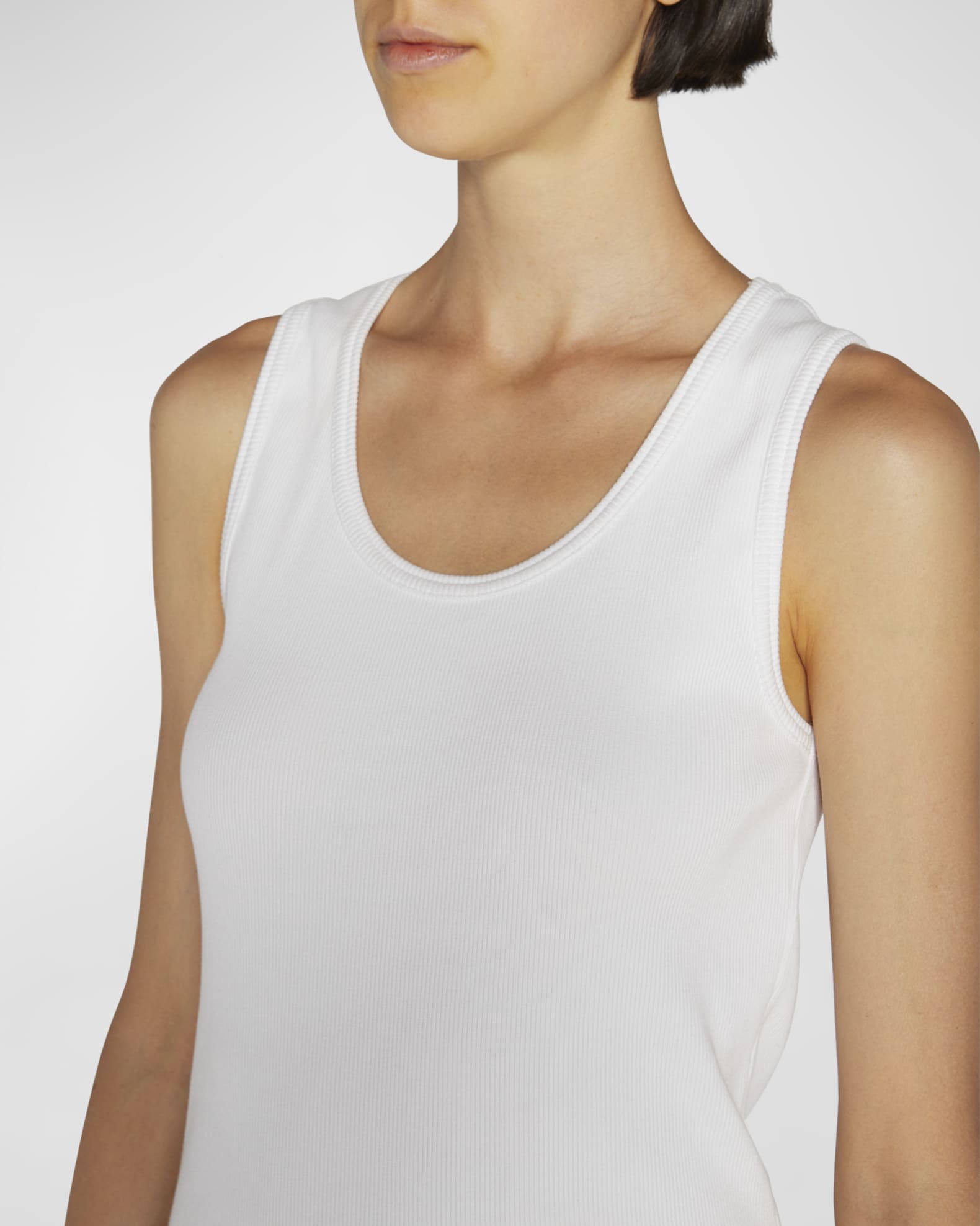 Bottega Veneta Dry Stretch Cotton Ribbed Tank Top | Neiman Marcus