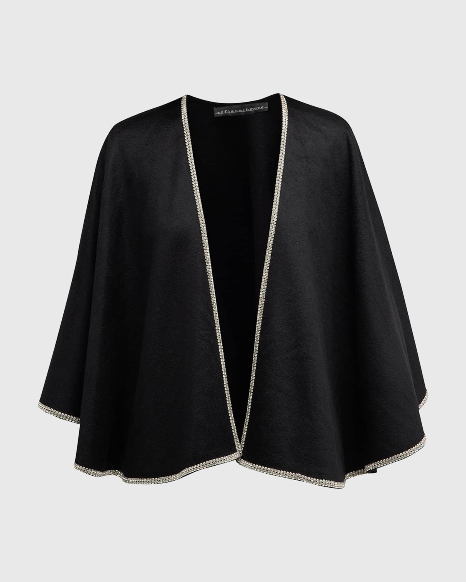 Sofia Cashmere Cashmere Embellished Swing Cape | Neiman Marcus
