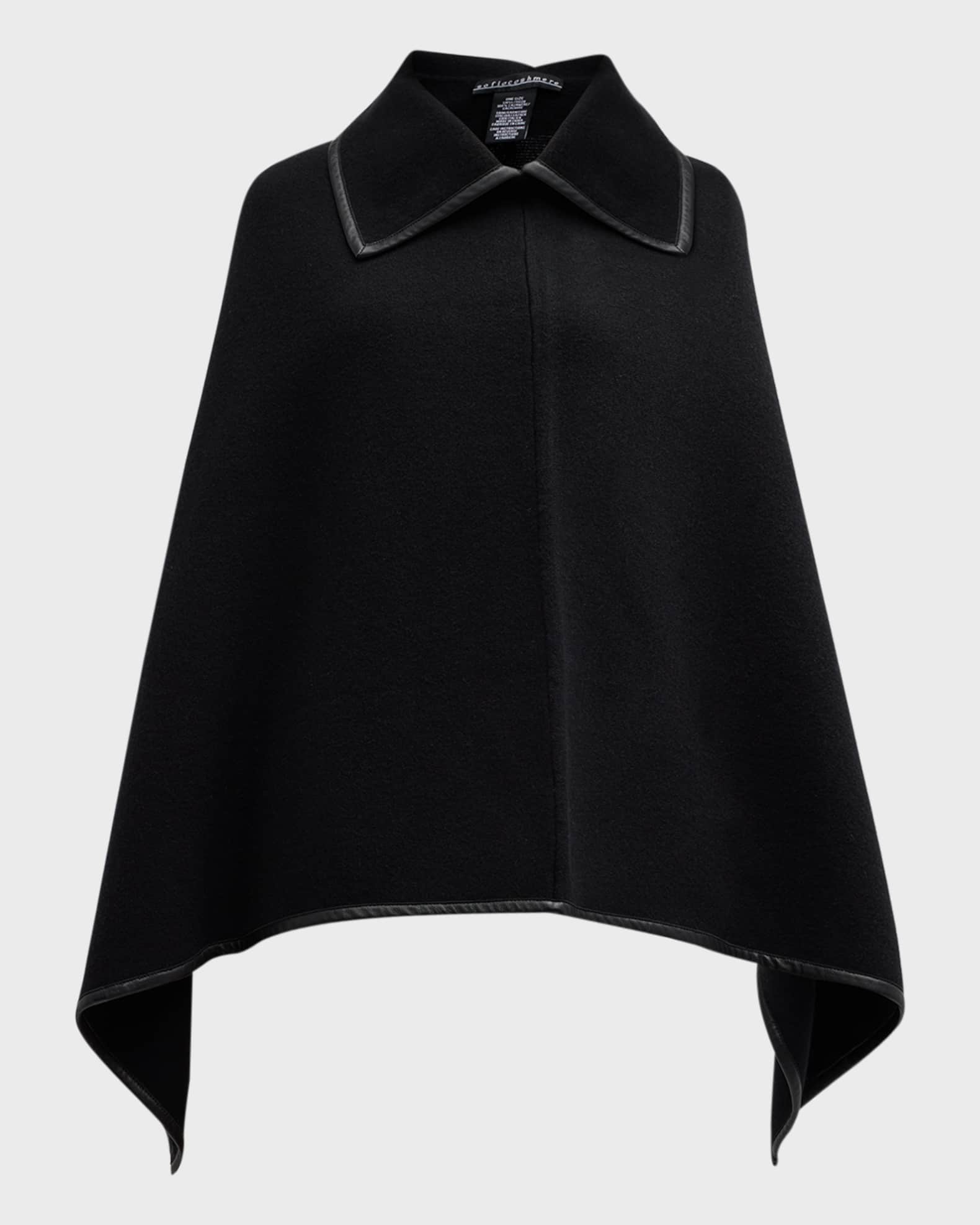 Sofia Cashmere Double-Face Diamond Cashmere Poncho | Neiman Marcus