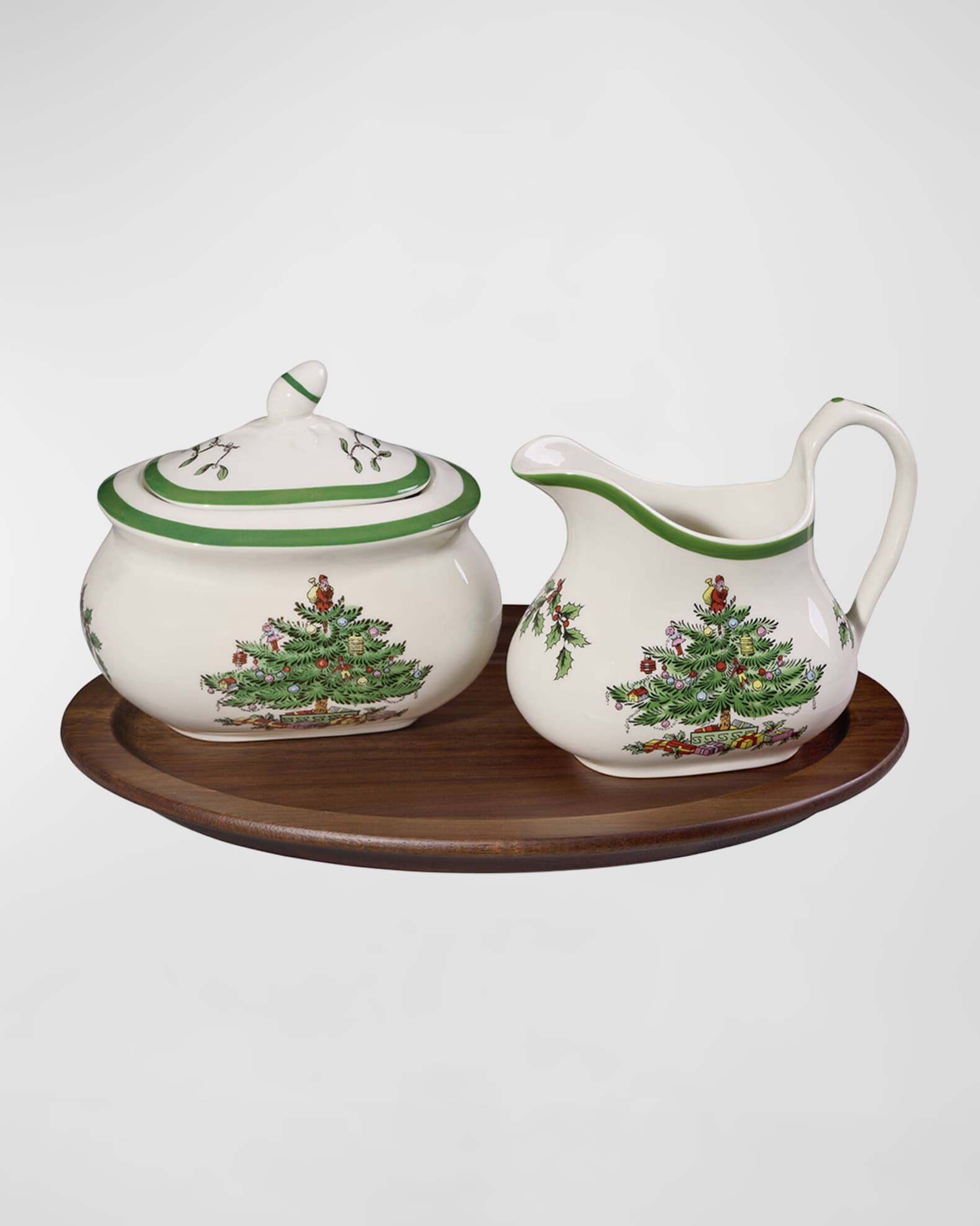 Spode 3-Piece Christmas Tree Sugar and Creamer Set | Neiman Marcus
