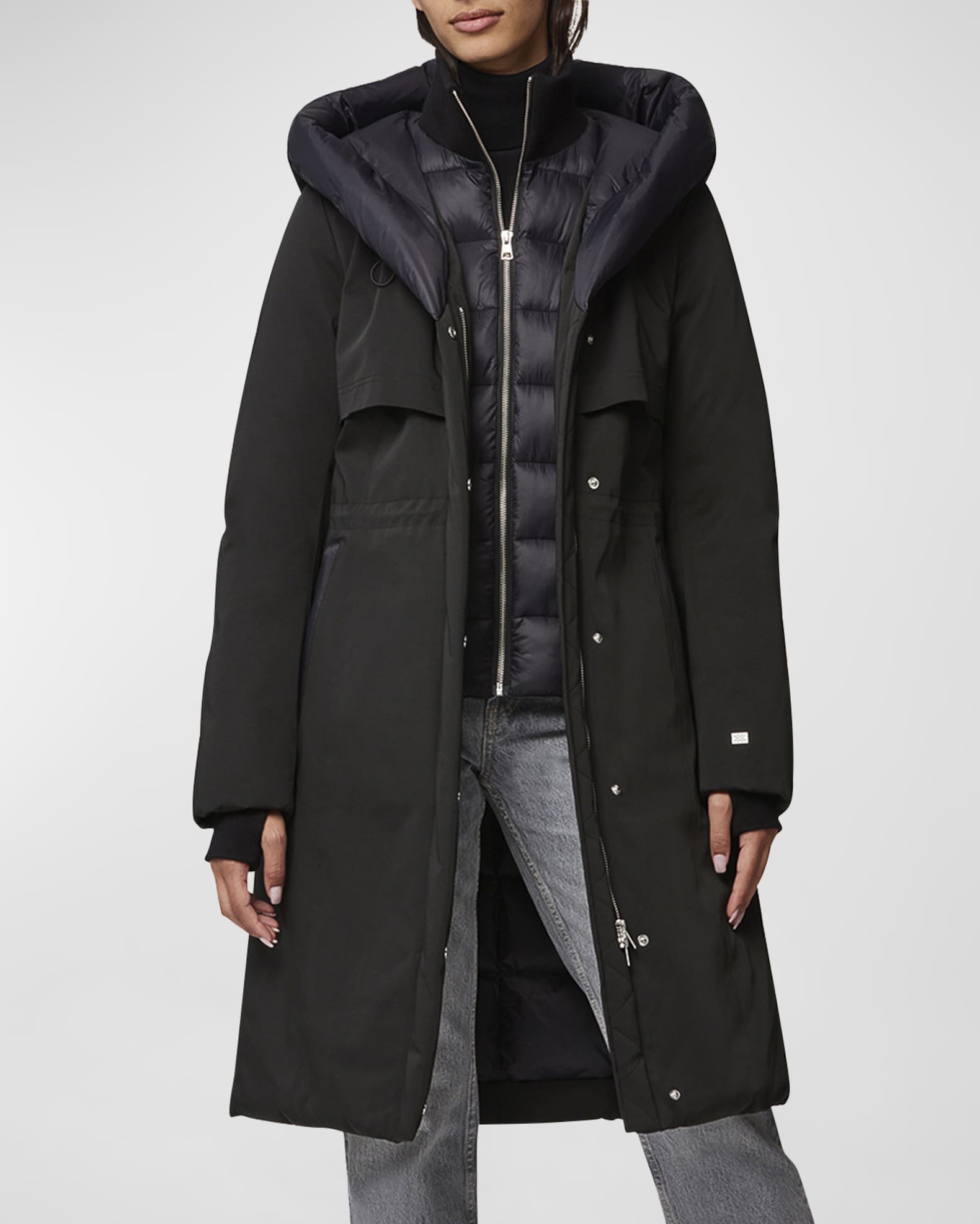 Soia & Kyo Samara Layered Long Jacket | Neiman Marcus