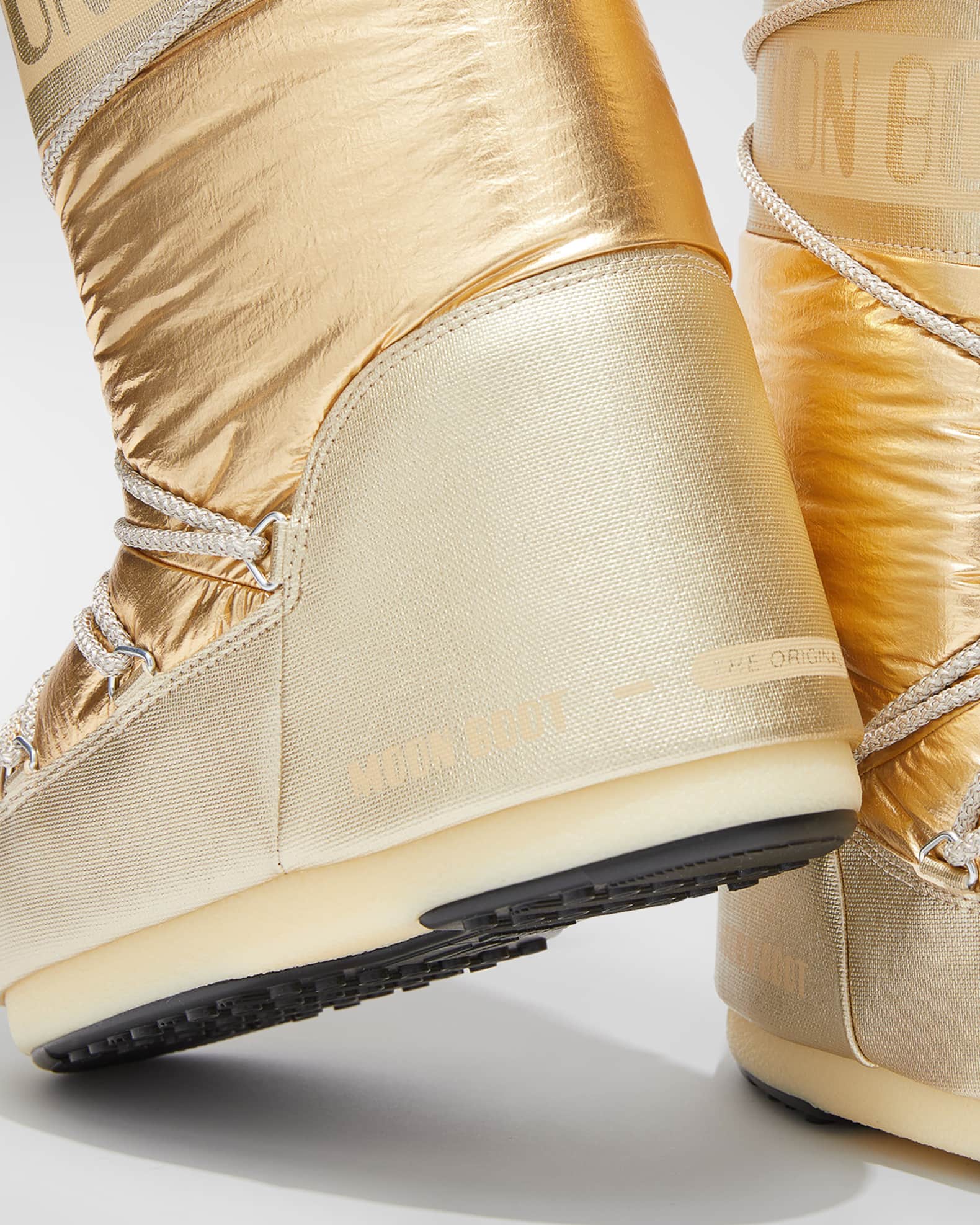 Moon Boot Icon Metallic Lace-Up Snow Boots | Neiman Marcus