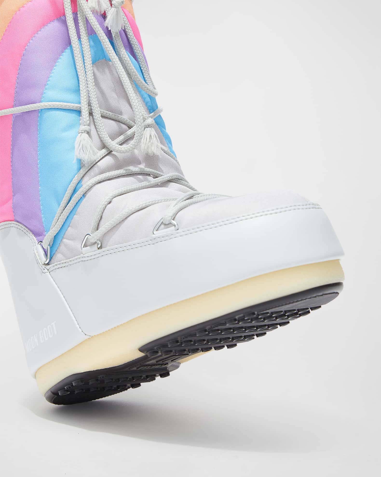 Moon Boot Icon Rainbow Lace-Up Snow Boots | Neiman Marcus