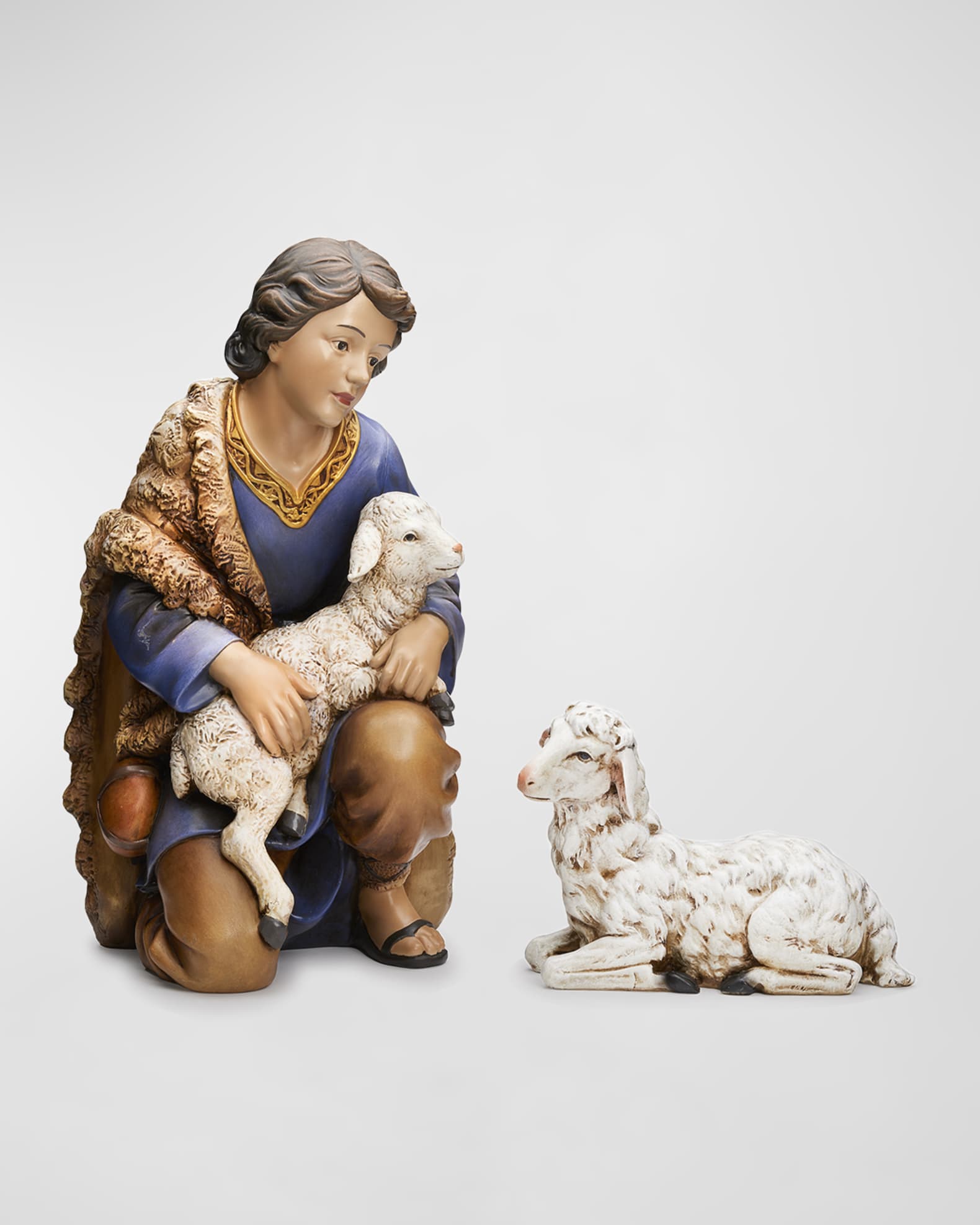 Fontanini 11.25"H Two-Piece St Shepherd/Lamb 19" Scale Nativity Figure ...
