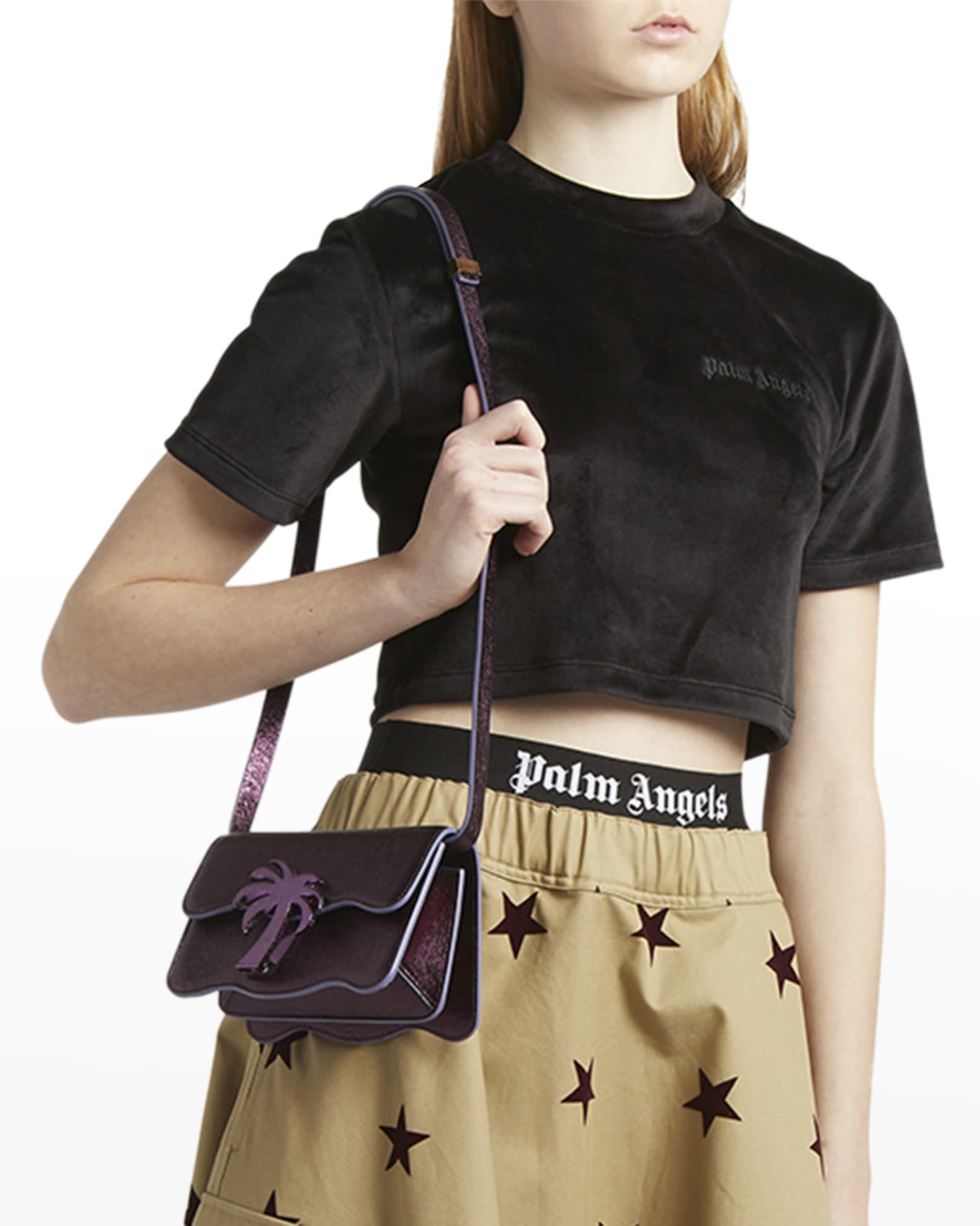 Palm Angels Palm Beach Sparkly Wave Crossbody Bag | Neiman Marcus