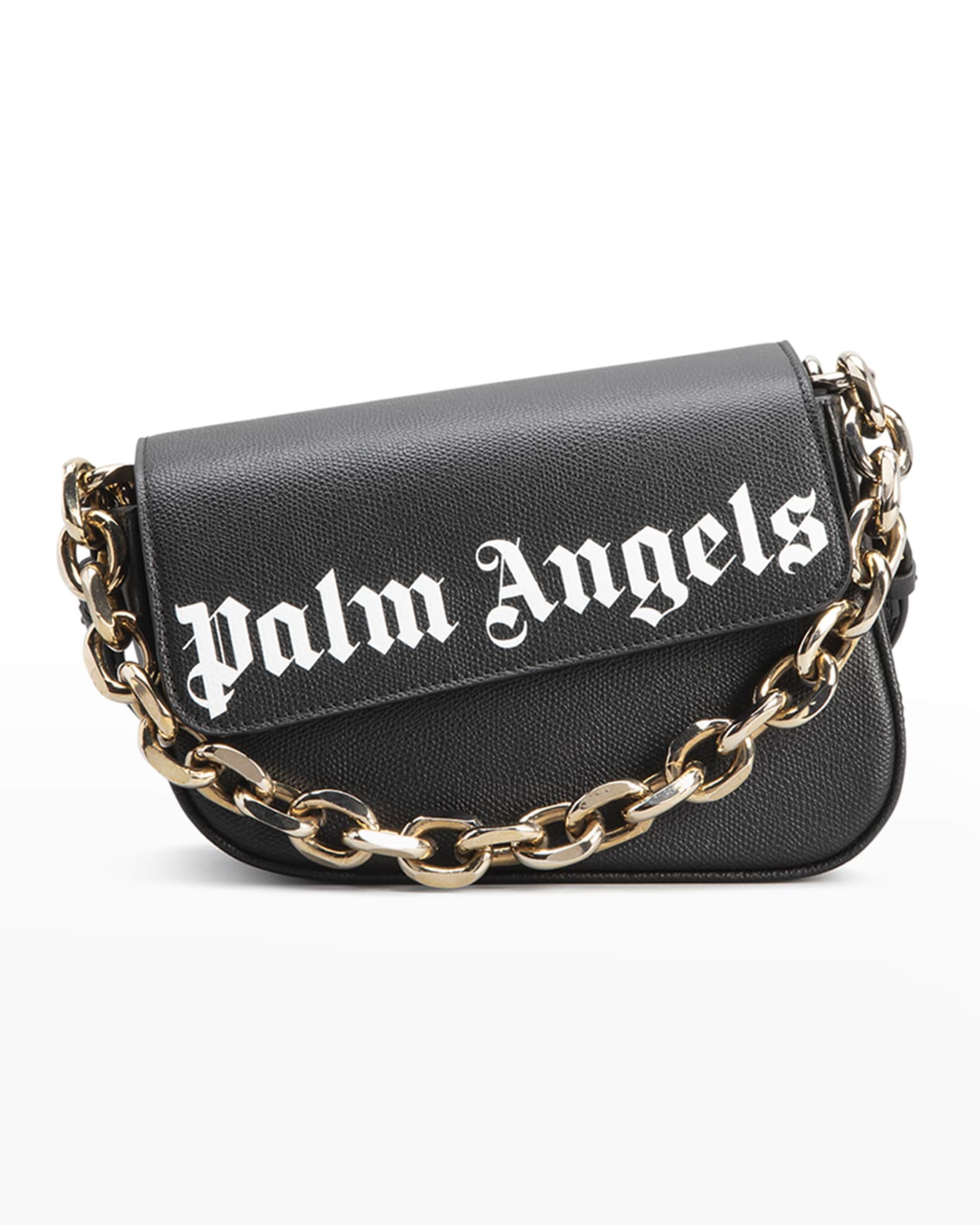 Palm Angels Crash Flap Calf Leather Crossbody Bag | Neiman Marcus